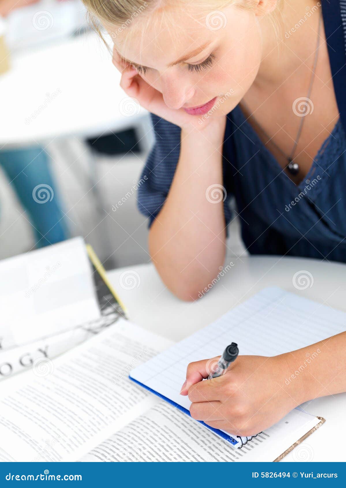 Young woman writing notes stock photo. Image of girl, female - 5826494