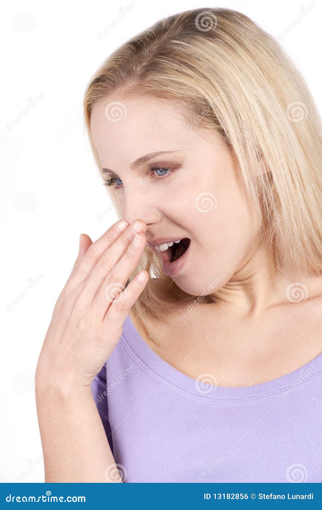 Young woman yawning stock photo. Image of hand, vertical - 13182856