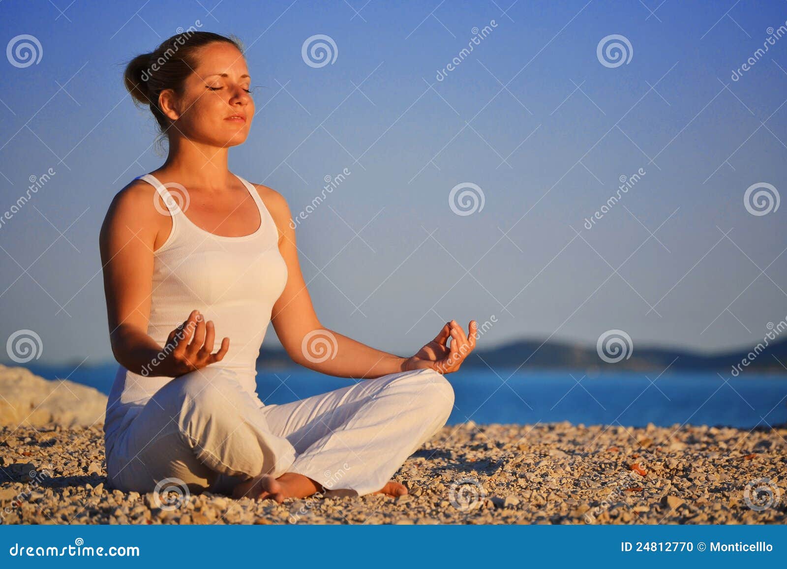 Young Woman during Yoga Meditation on the Beach Stock Photo - Image of ... Young Woman during Yoga Meditation on the Beach Stock Photo - Image of ...