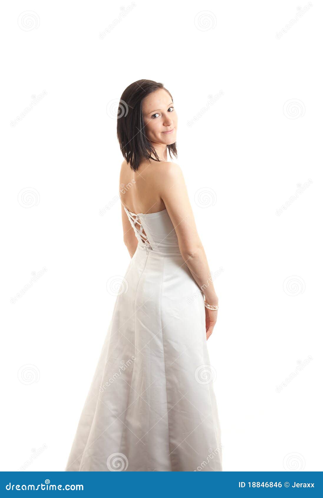 Young Womand Dress Back Isolated Stock Photo - Image of back, evening ...