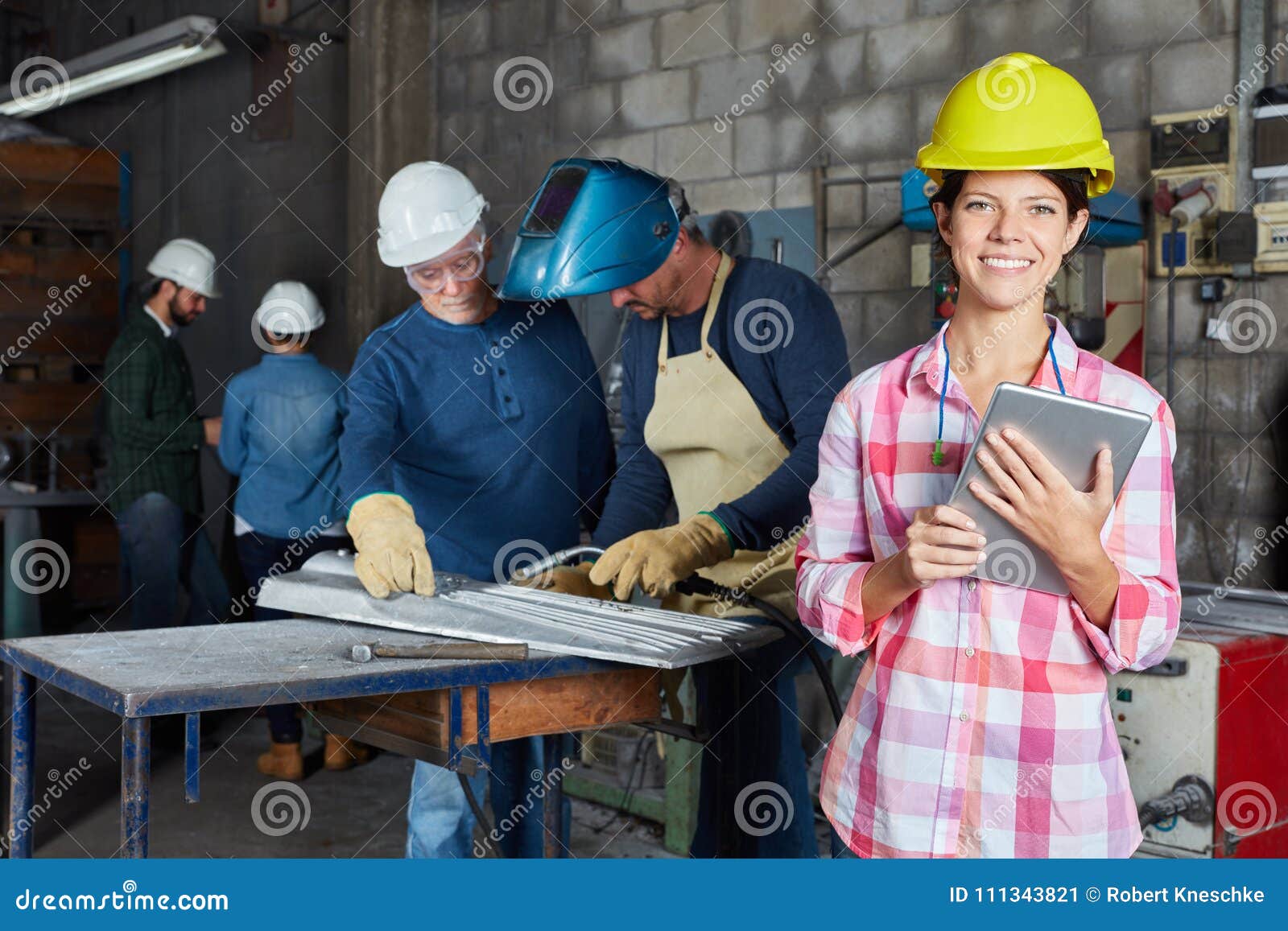 Young Woman As Apprentice or Trainee Stock Image - Image of factory ...