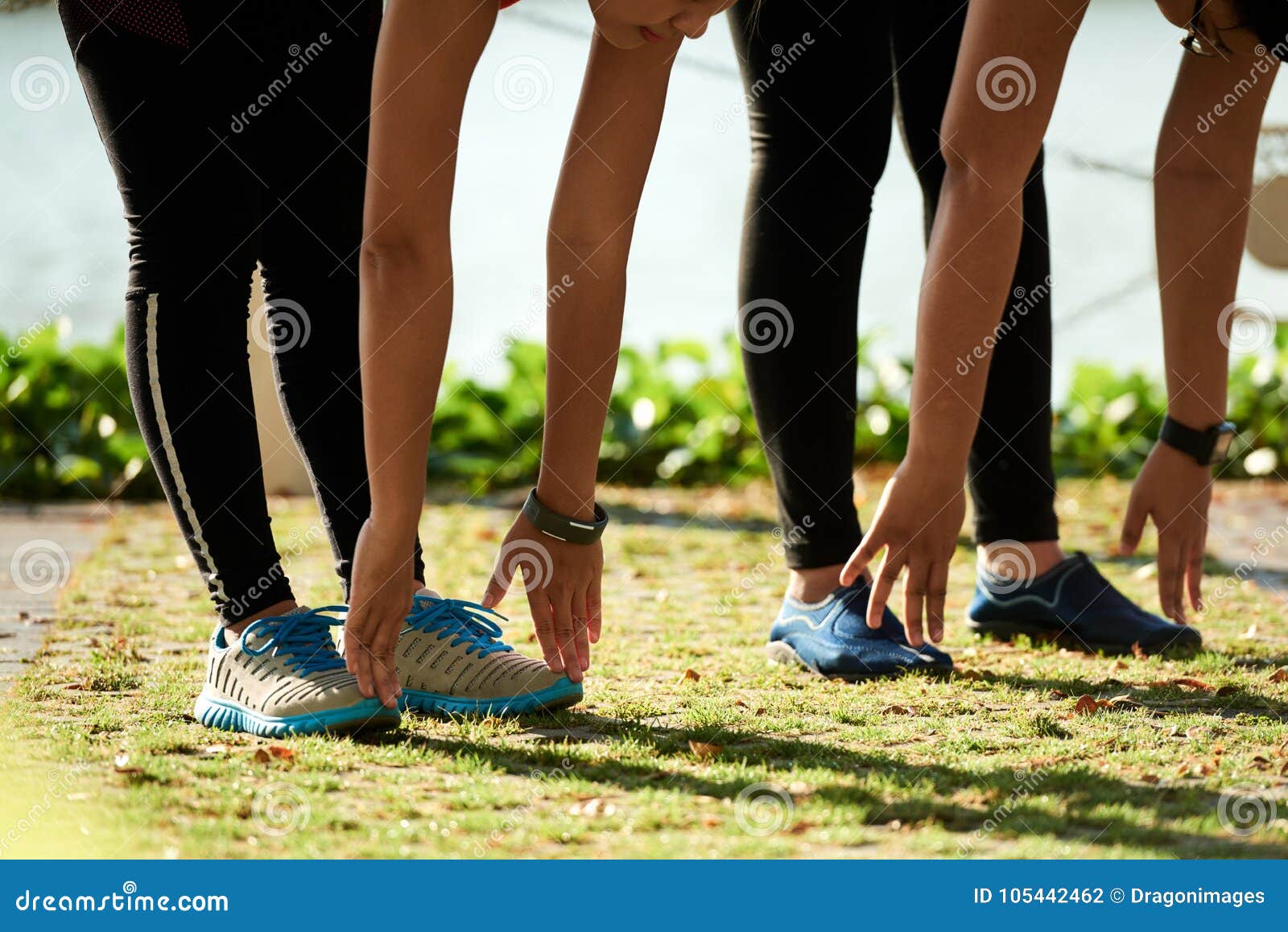 Forward bend stock photo. Image of park, workout, active - 105442462