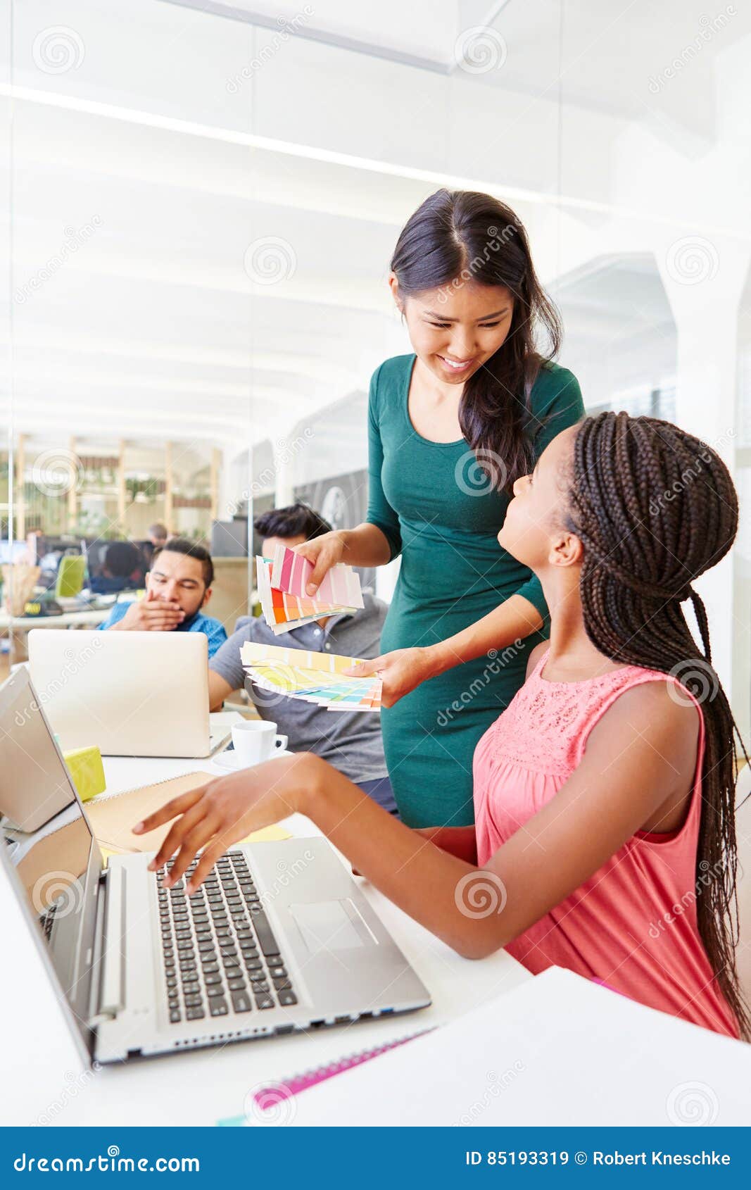 Young Women at E-learning Workshop Stock Image - Image of together ...