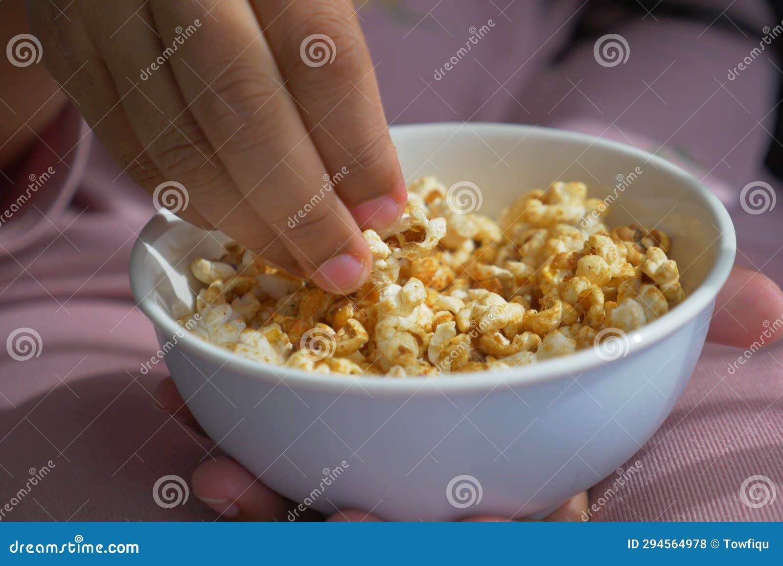 Young Women Eating Popcorn Sitting on Sofa at Home Stock Photo - Image ...