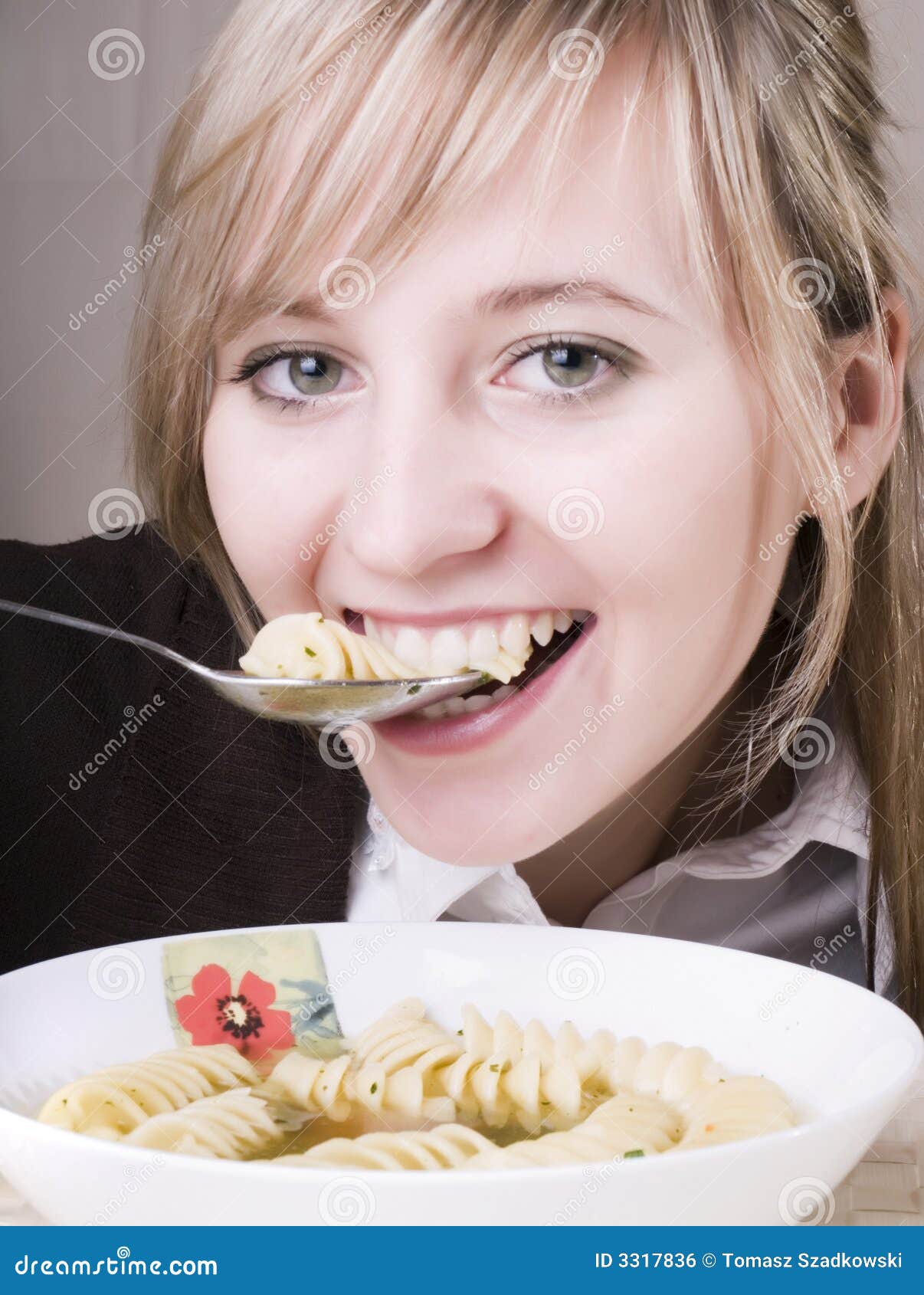 Young women eating soup stock photo. Image of nutrition - 3317836