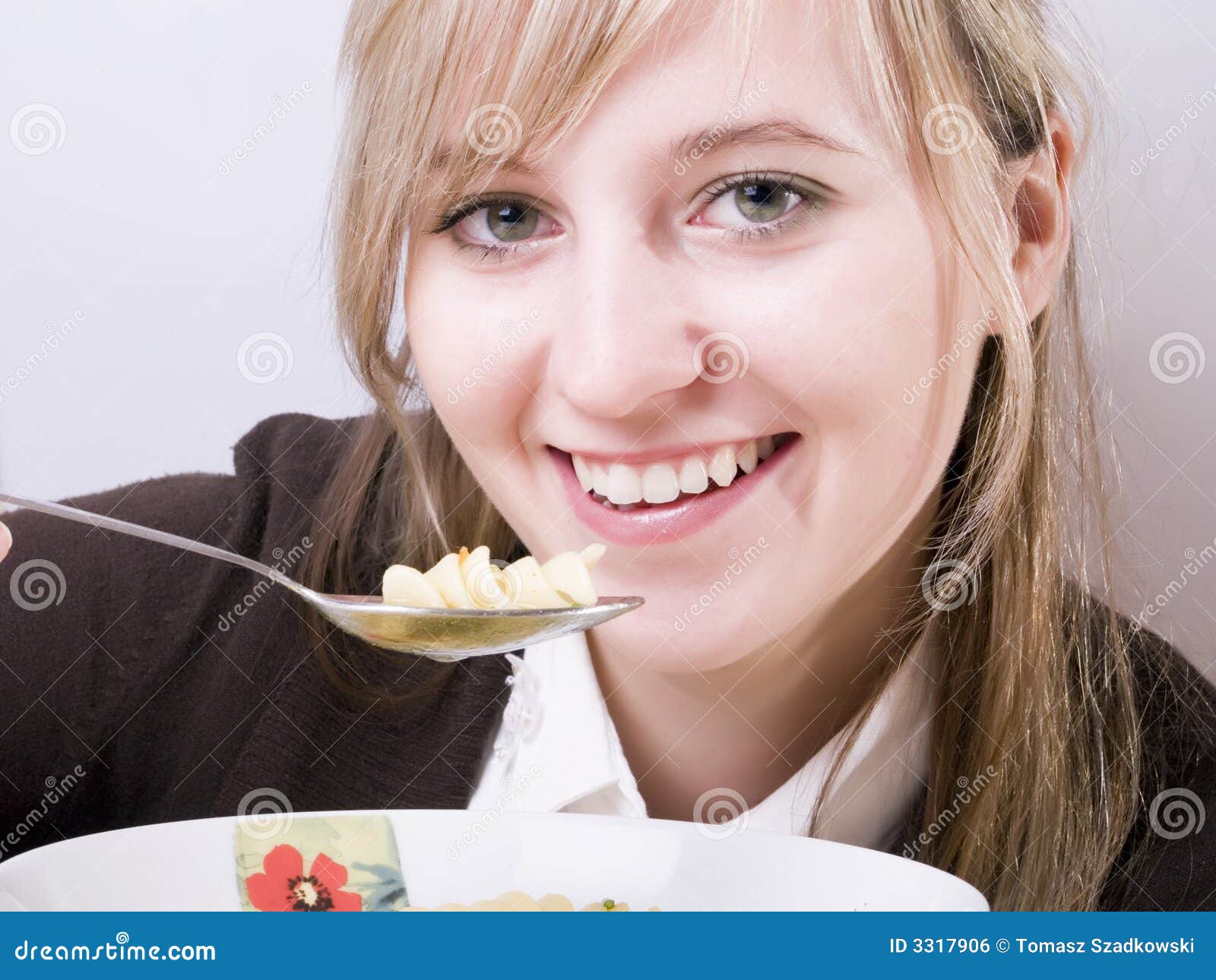 Young women eating soup stock photo. Image of prepared - 3317906