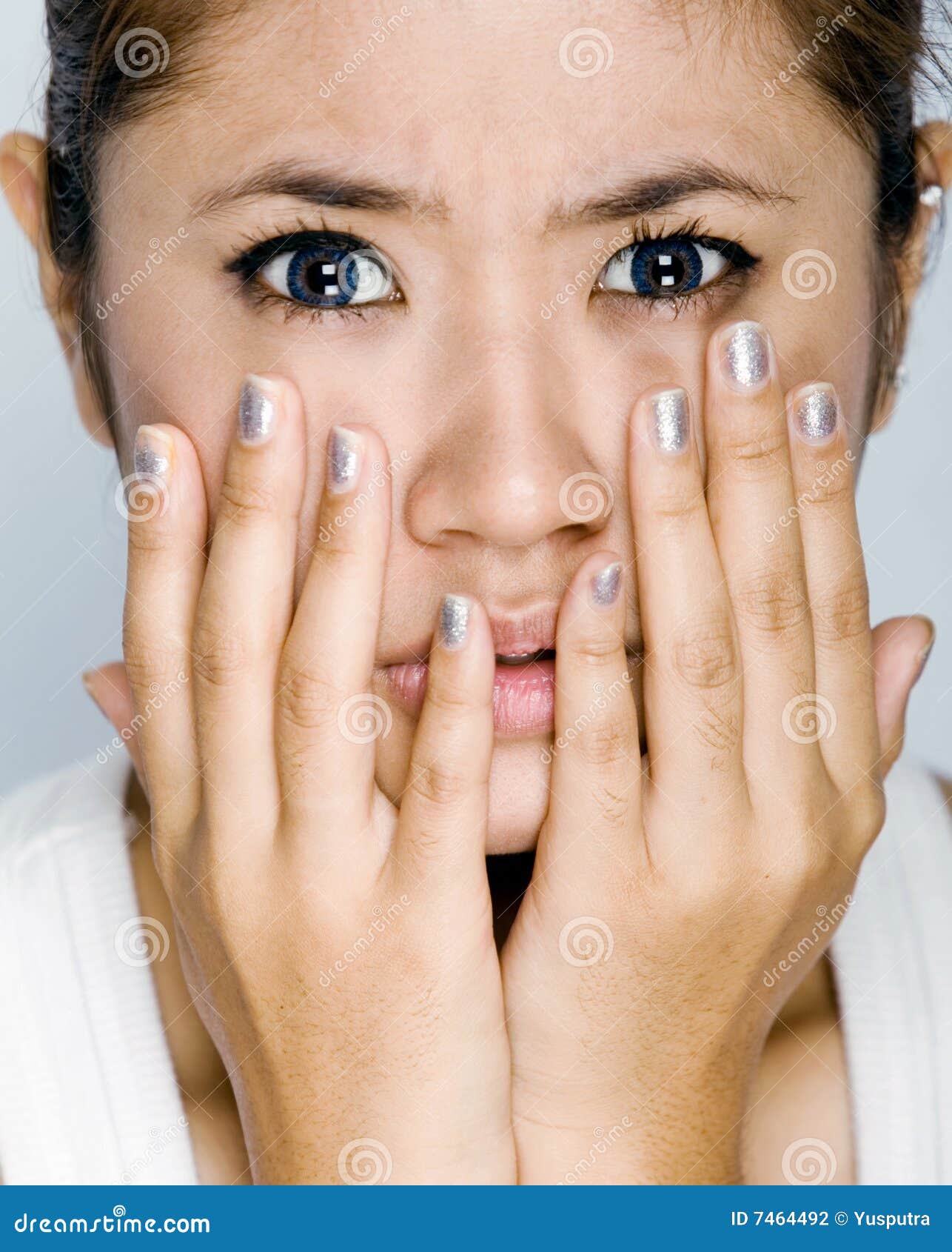 Young Women - Expression Afraid Stock Photo - Image of model, asia: 7464492