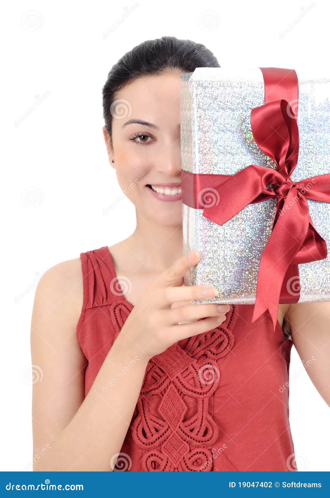 Young women with gift stock photo. Image of gift, beautiful - 19047402