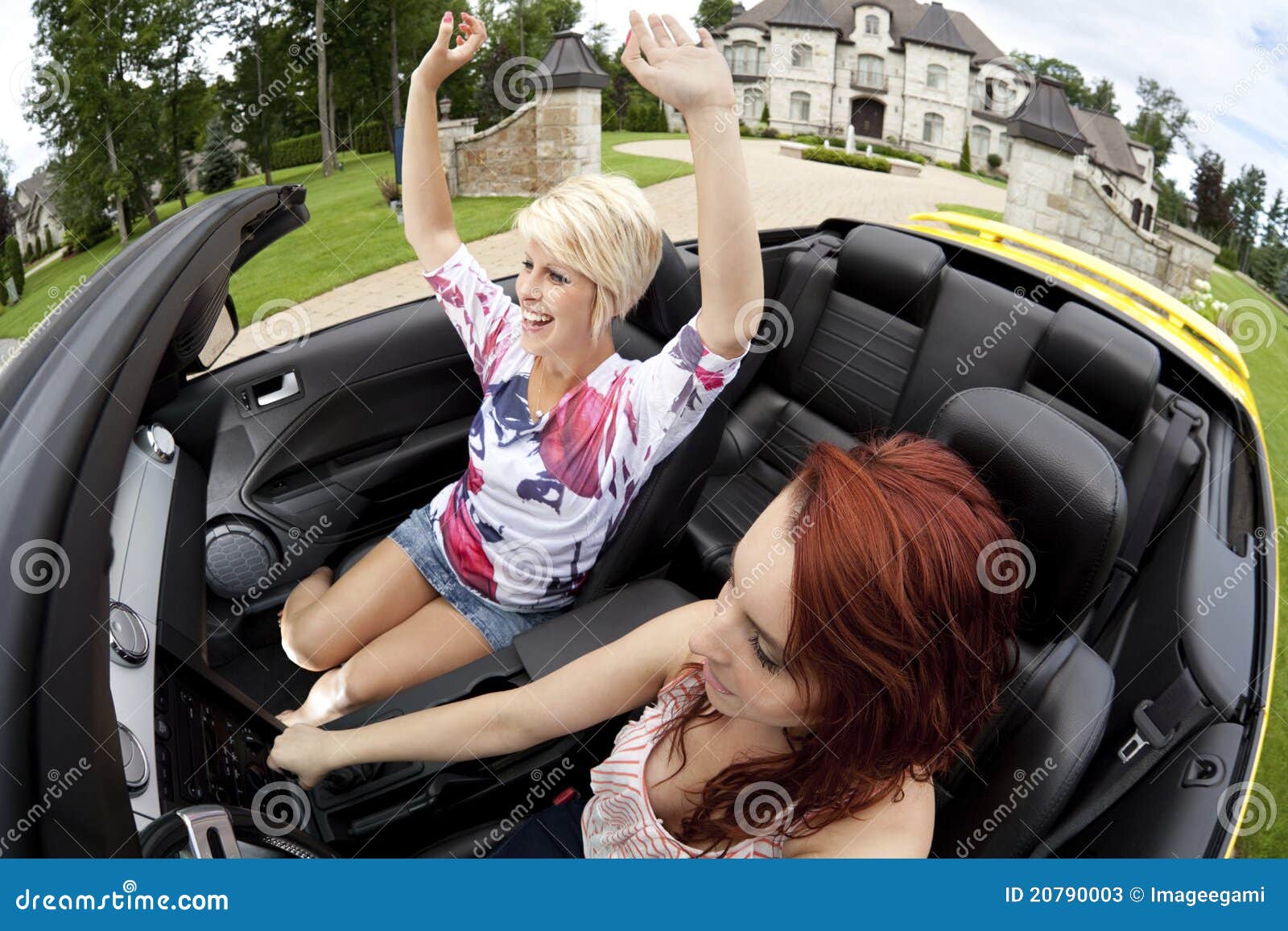 Young Women Going for a Joy Ride Stock Image - Image of friendship ...