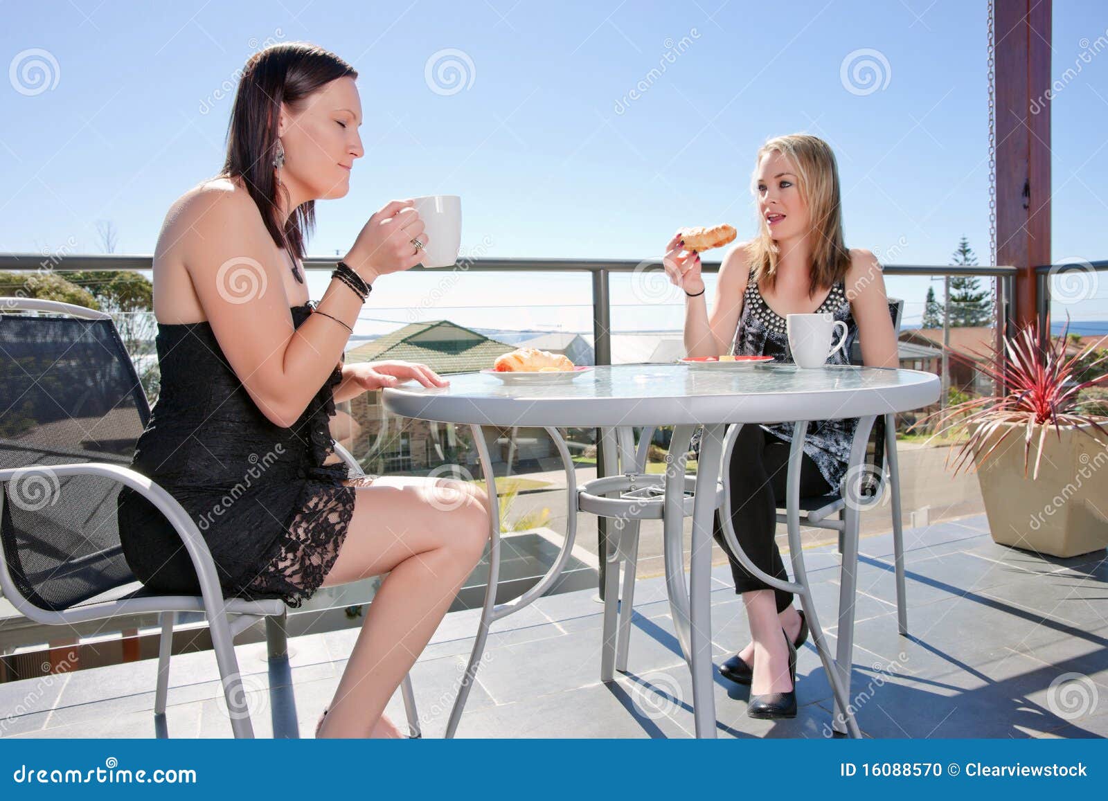 Young Women Having Breakfast in Cafe Stock Photo - Image of lifestyle ...
