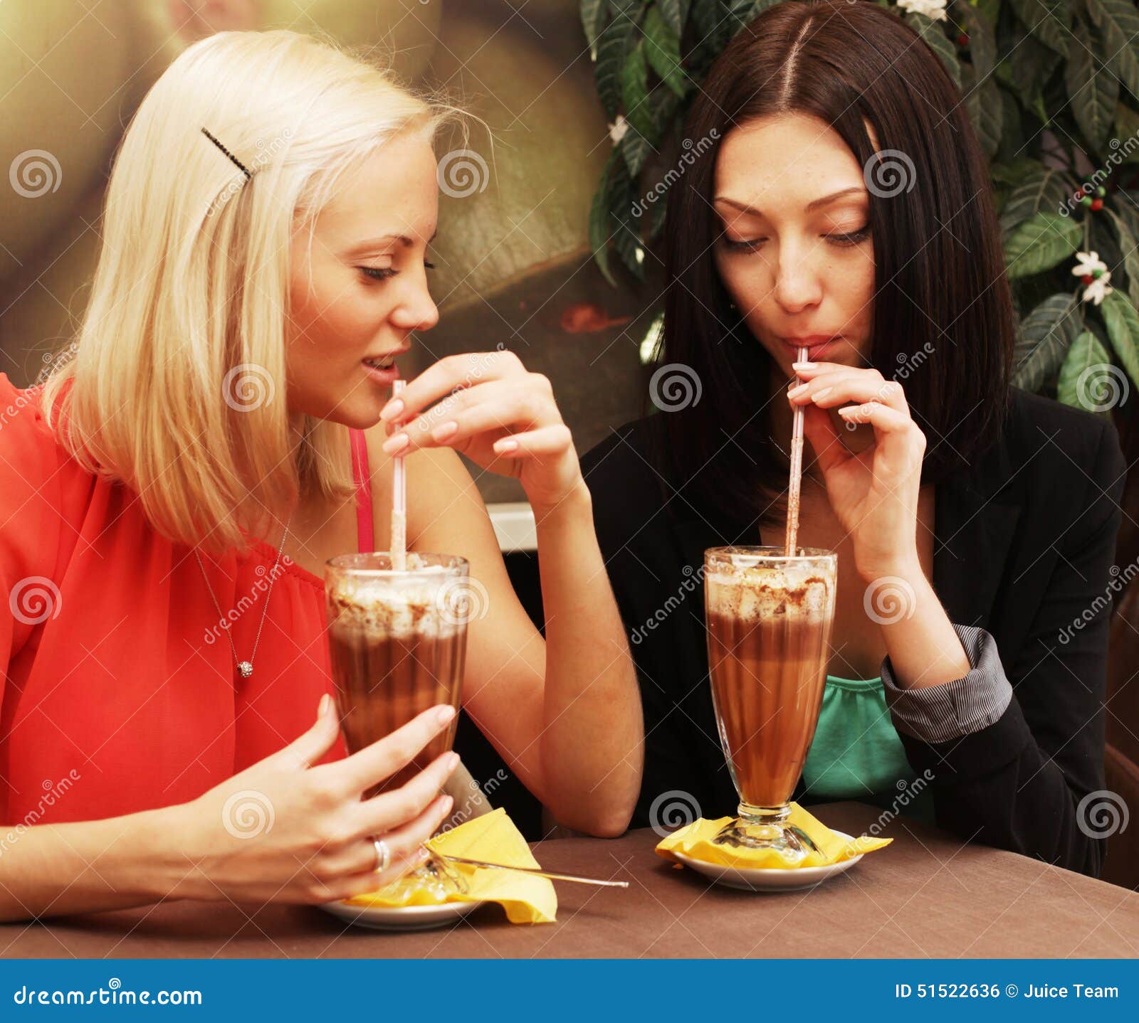 Young Women Having Coffee Break Together Stock Photo - Image of smiling ...
