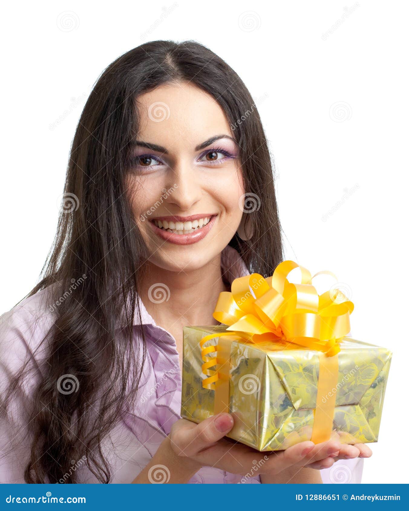 Young Women Holding Gift or Present Stock Image - Image of fancy ...
