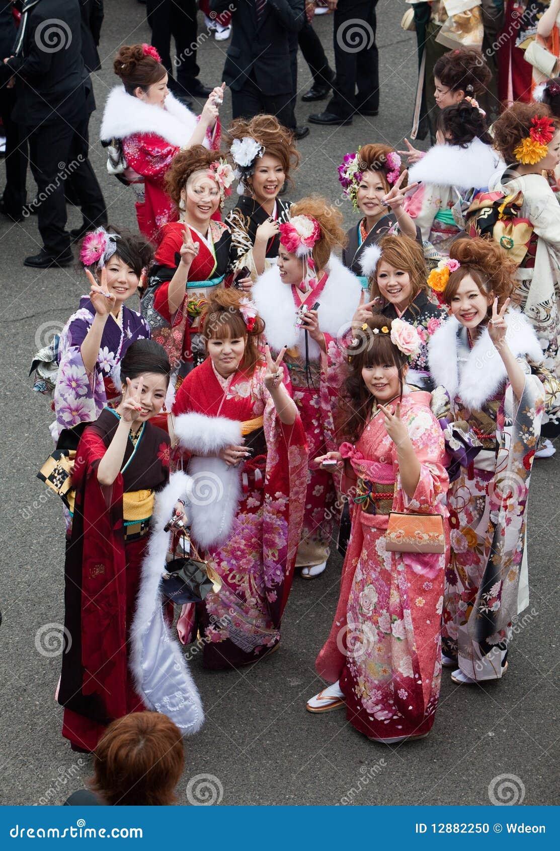 Young Women in Kimono on Coming of Age Day Editorial Image - Image of ...