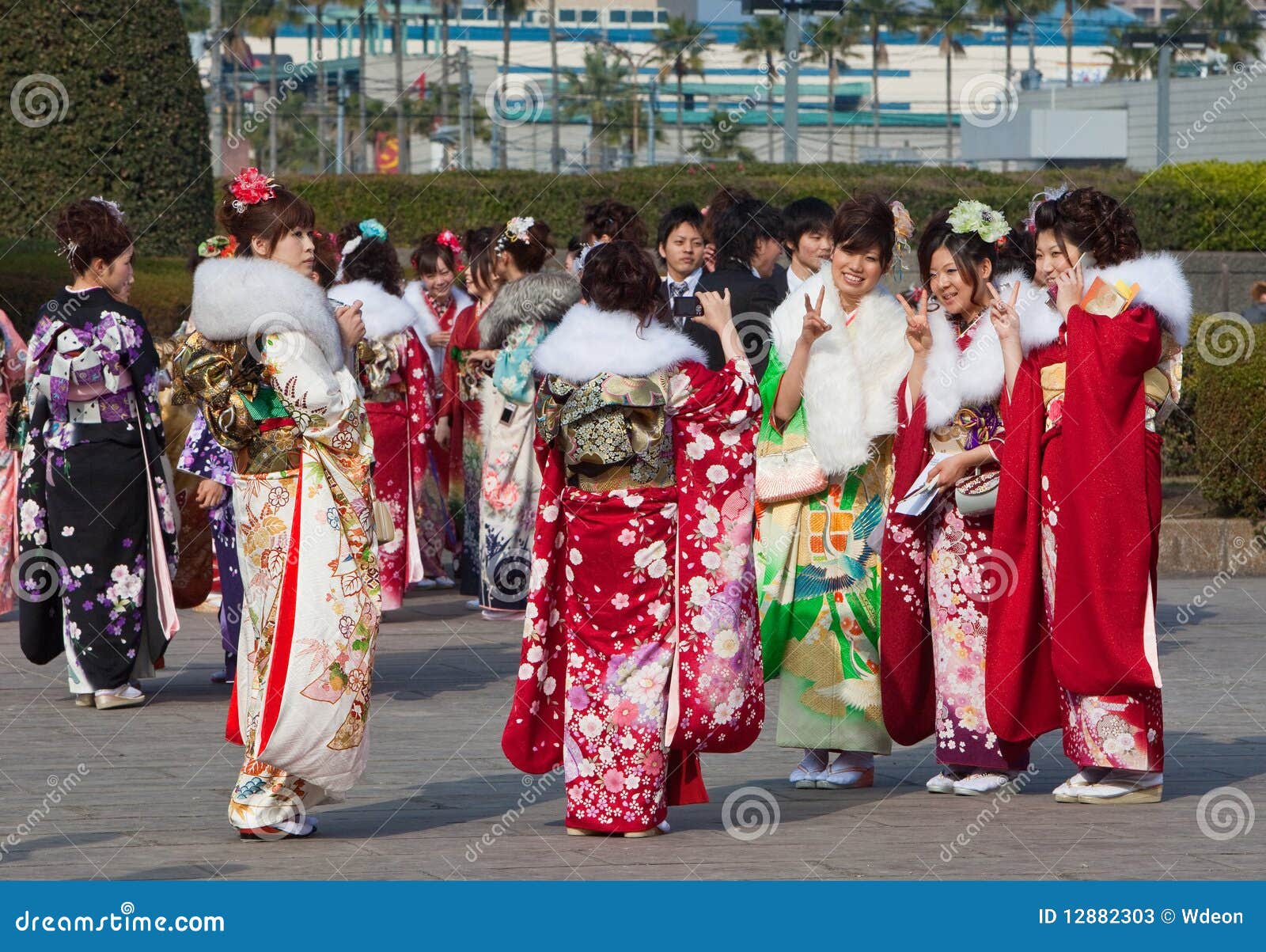 Young Women in Kimono on Coming of Age Day Editorial Stock Photo ...