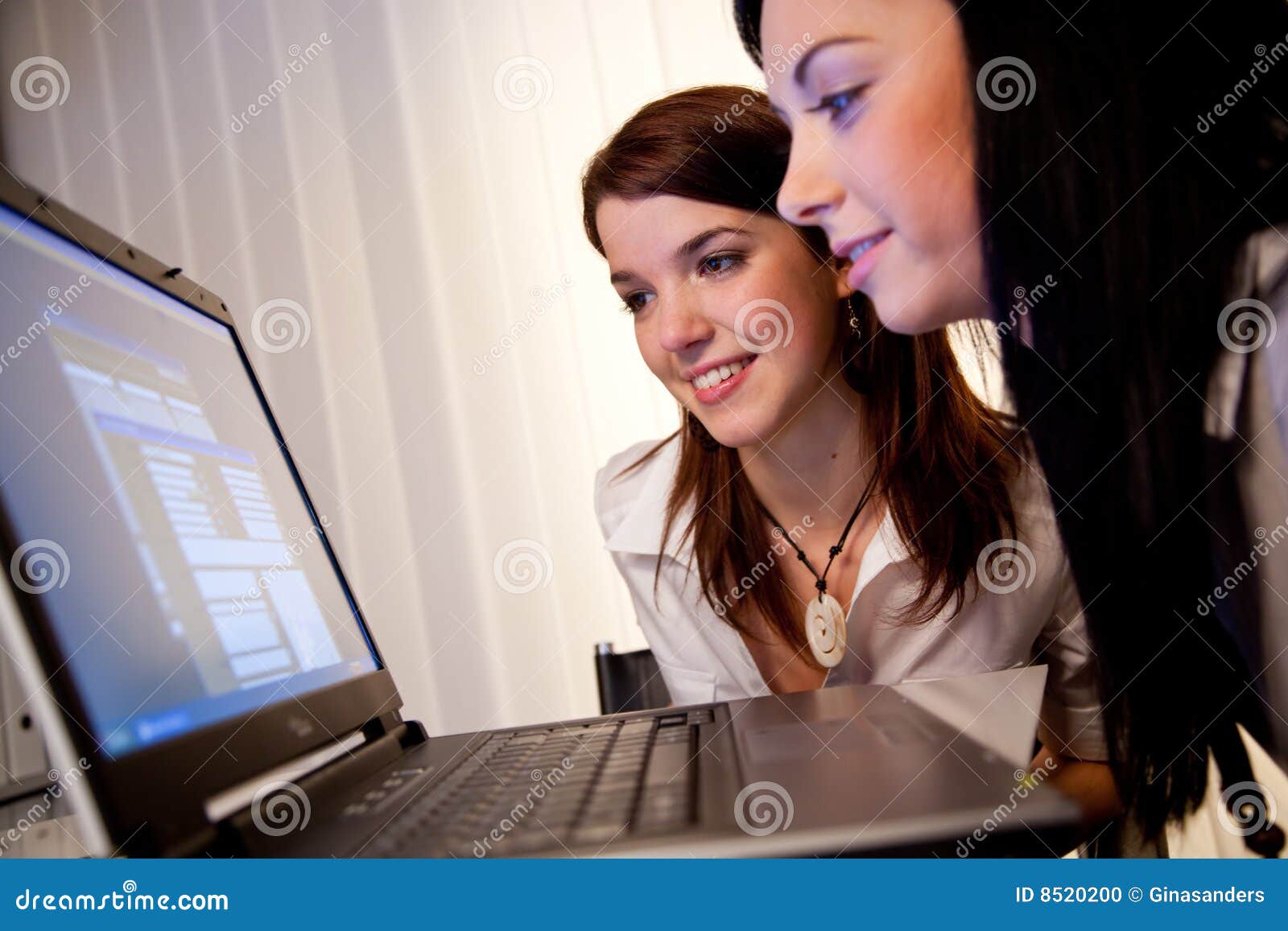 Young Women in Learning a Program on the Laptop Stock Photo - Image of ...