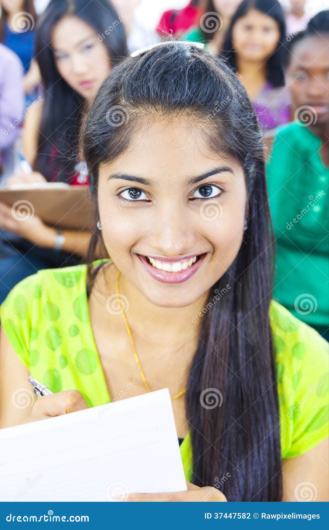 Young Women in Lecture Room Stock Photo - Image of descent, casual ...