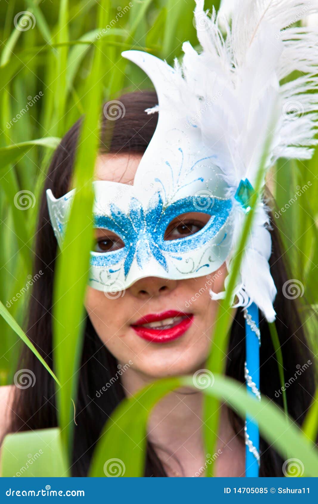 Young women in mask stock image. Image of celebrate, festive - 14705085