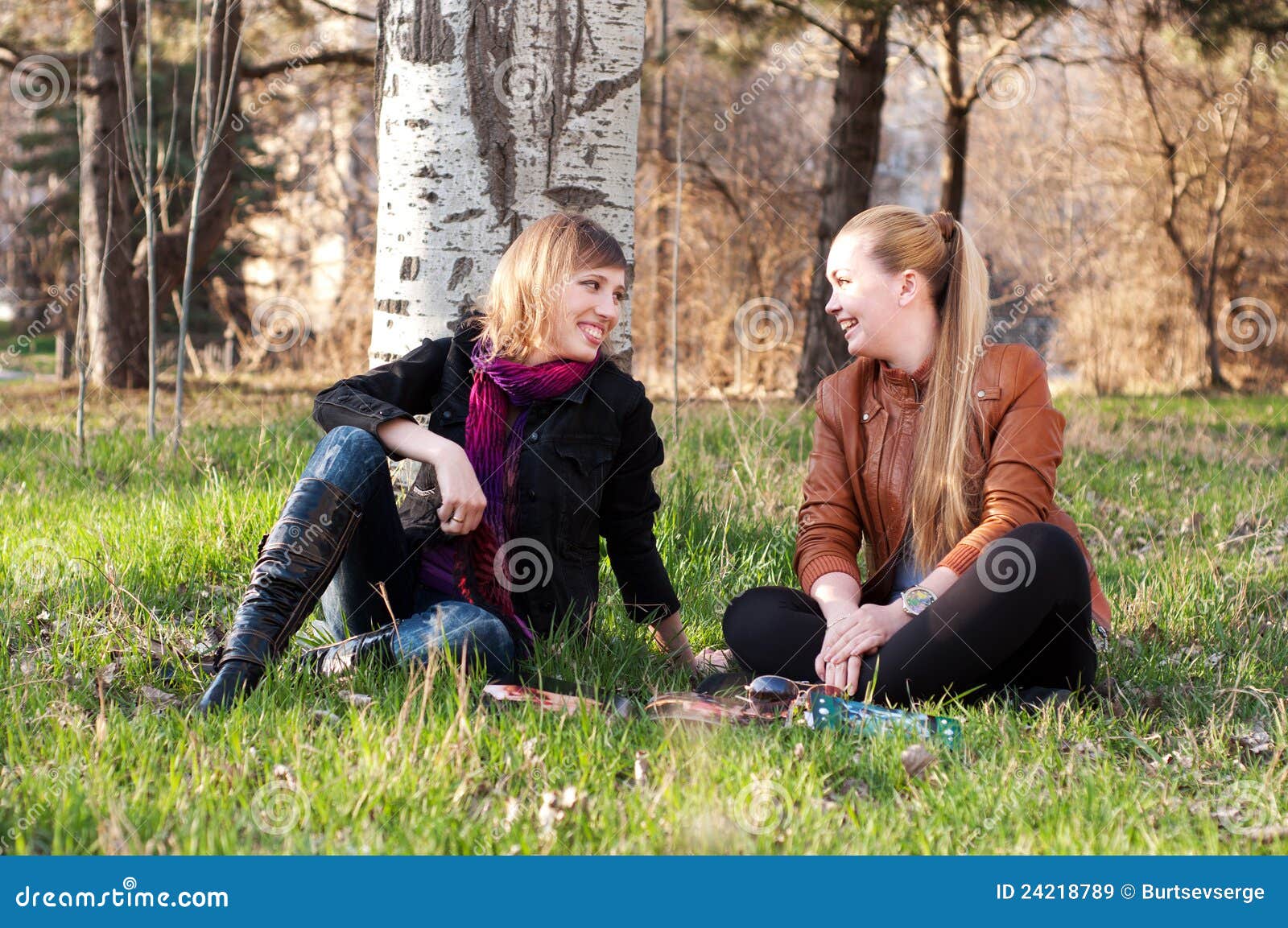 Young women in the park stock image. Image of friendship - 24218789