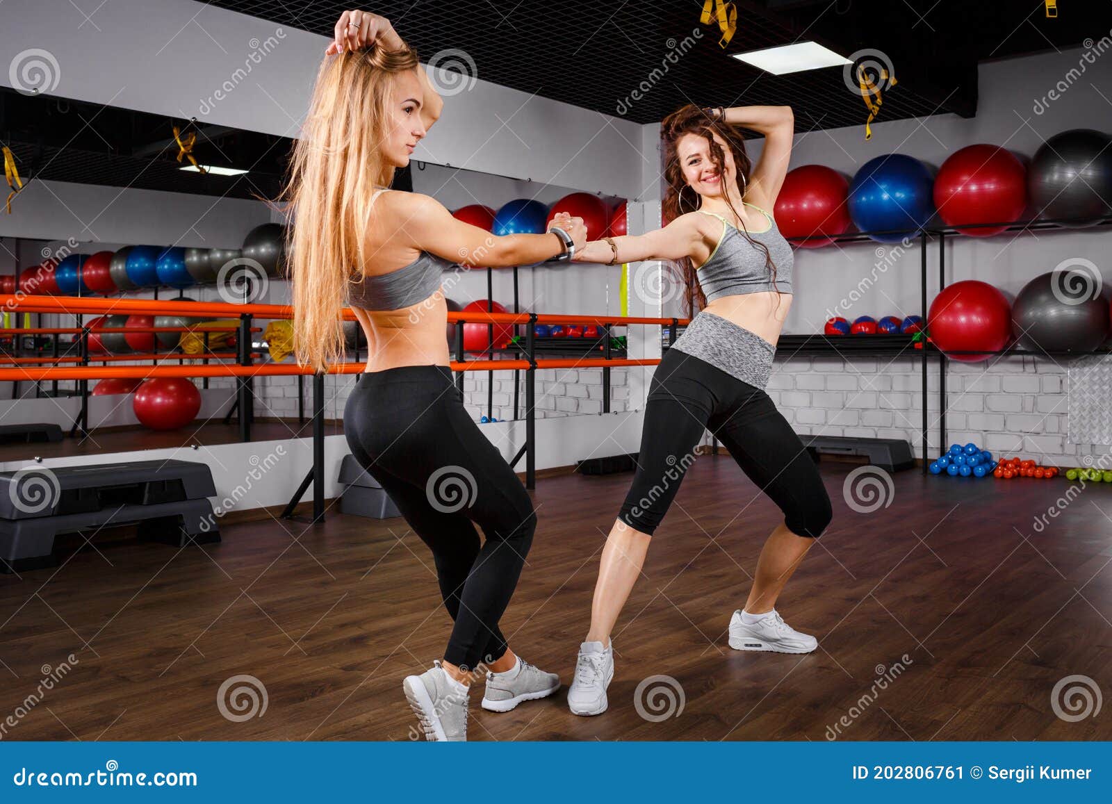 Young Woman Practicing Dancing Exercises in Studio Stock Image - Image ...