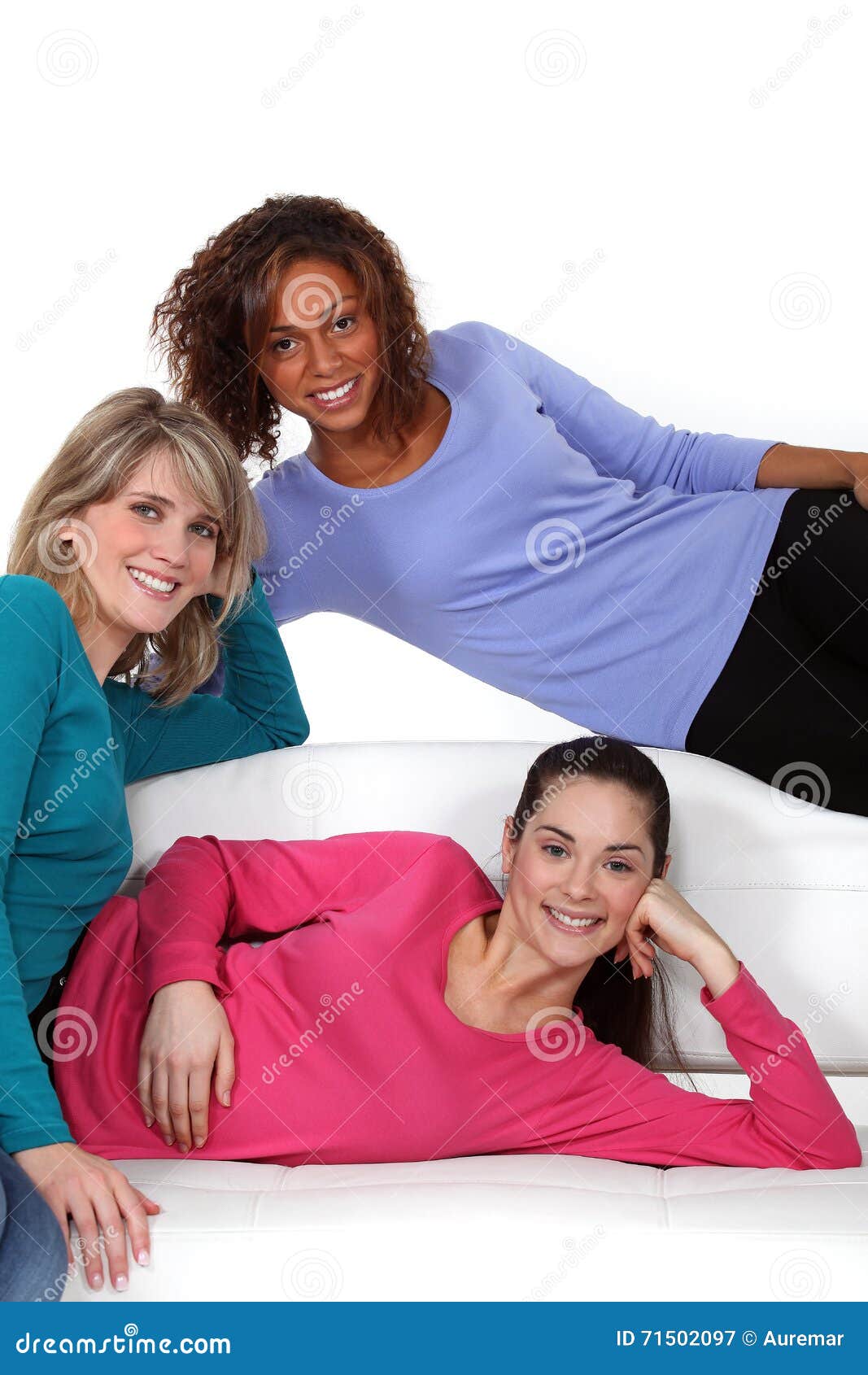 Young women sharing a flat stock image. Image of living - 71502097