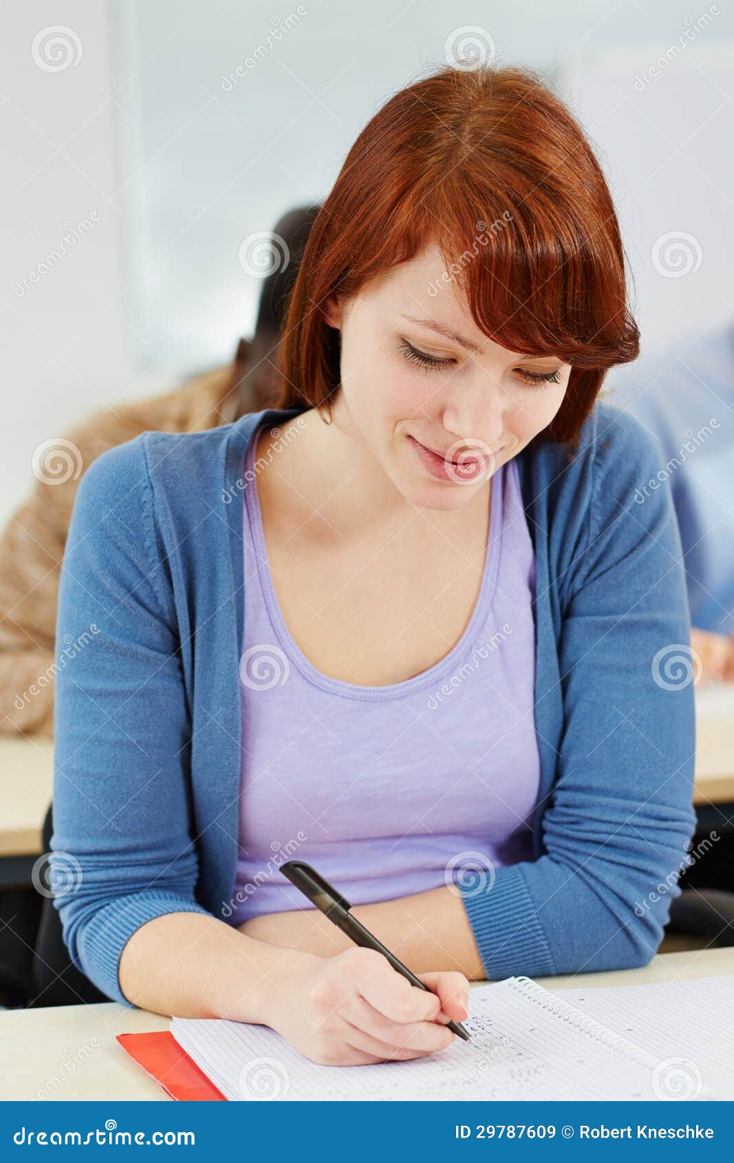Woman Taking Test in Assessment Stock Image - Image of college ...