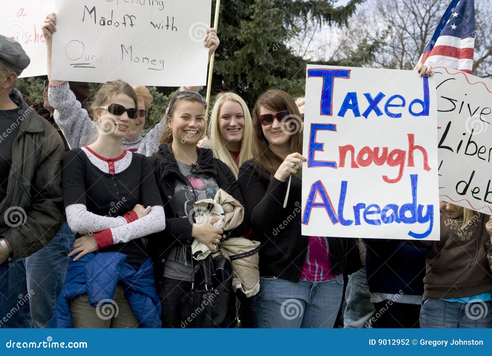 Young Women at a Tea Party Rally. Editorial Photography - Image of ...
