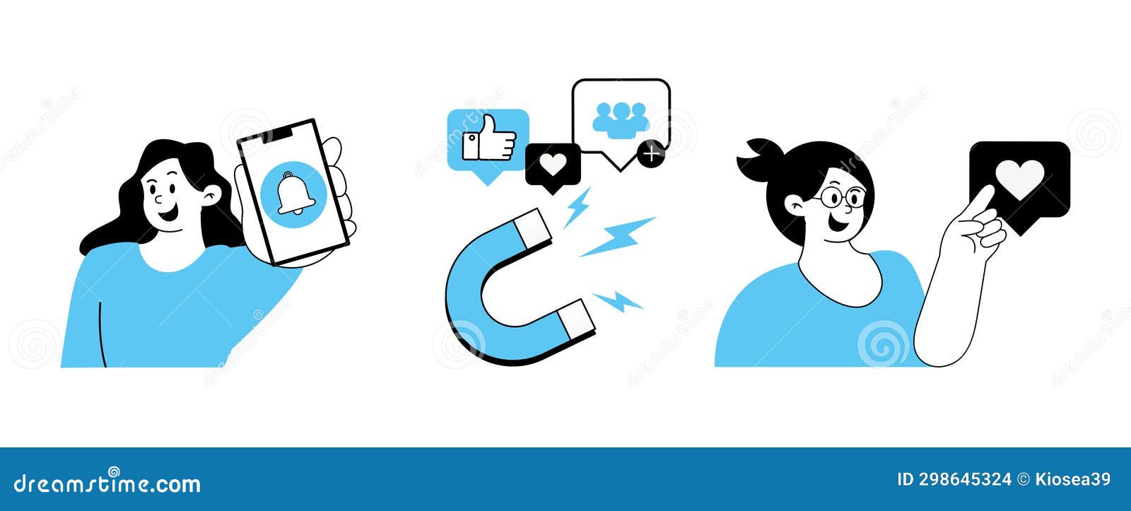 Young Women Using Mobile Gadgets Being Attracted by Socila Media App ...