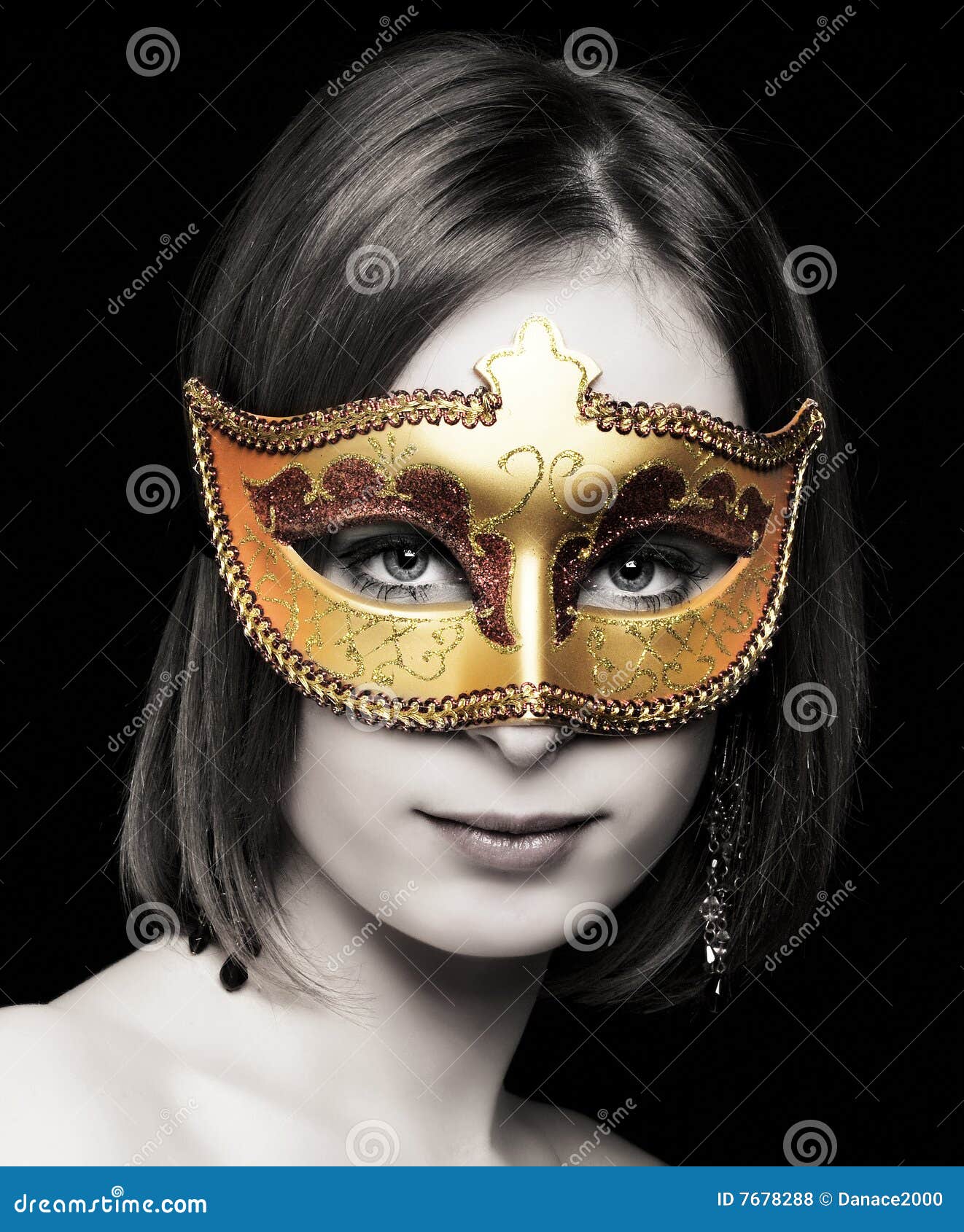 Young women wearing a mask stock photo. Image of hide - 7678288