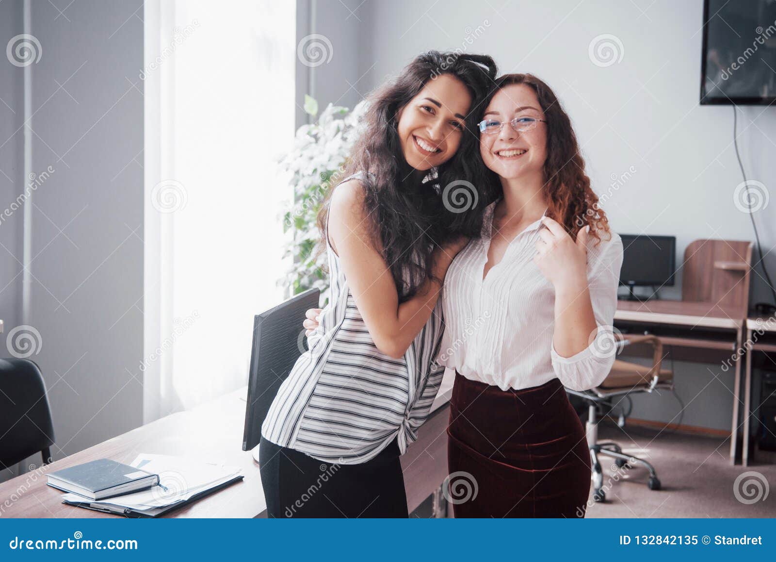 Young Women are at Work in the Office Stock Image - Image of adult ...