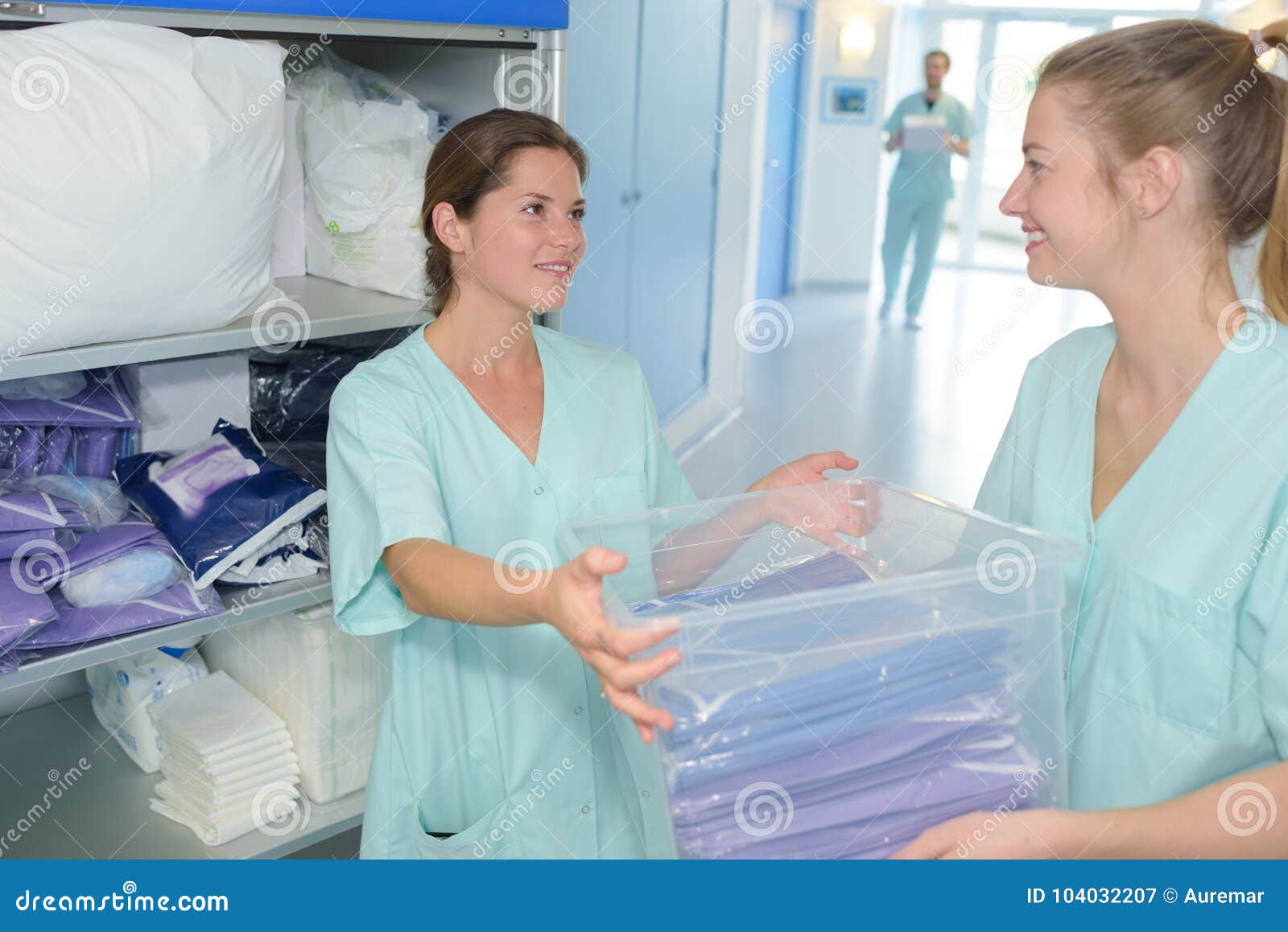 Young Women Working at Laundry Shop Stock Image - Image of discussion ...