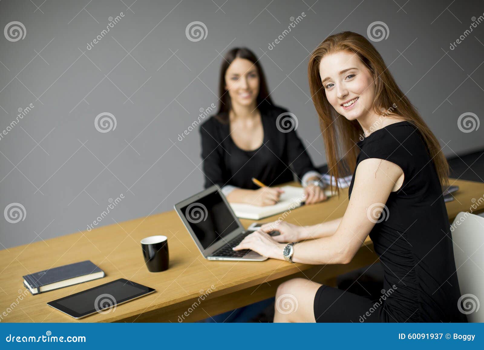 Young Women Working in the Office Stock Image - Image of pencil, office ...