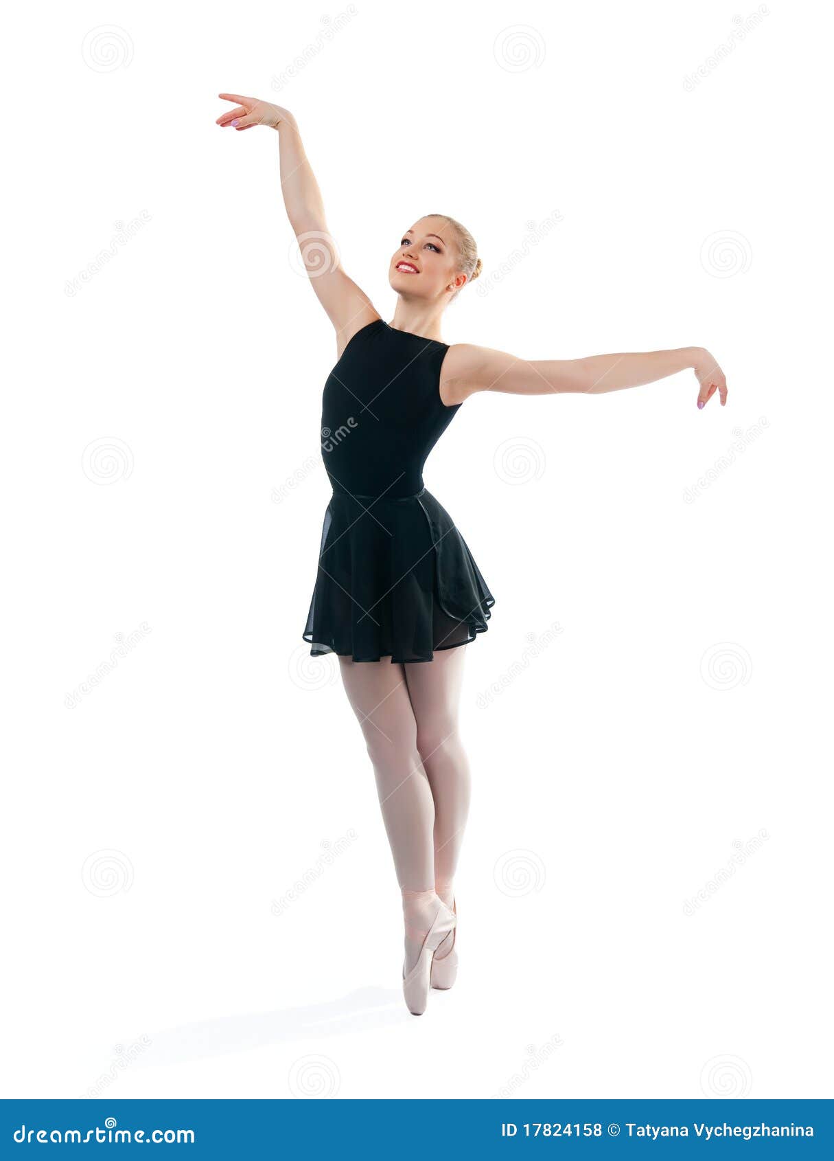 A Young Wonderful Ballerina is Dancing Stock Photo - Image of black ...