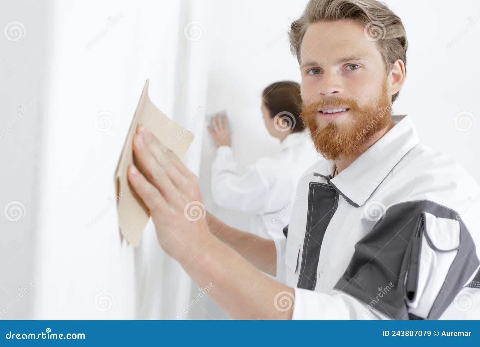 Young Worker Making Repair in Room Stock Image - Image of paint ...