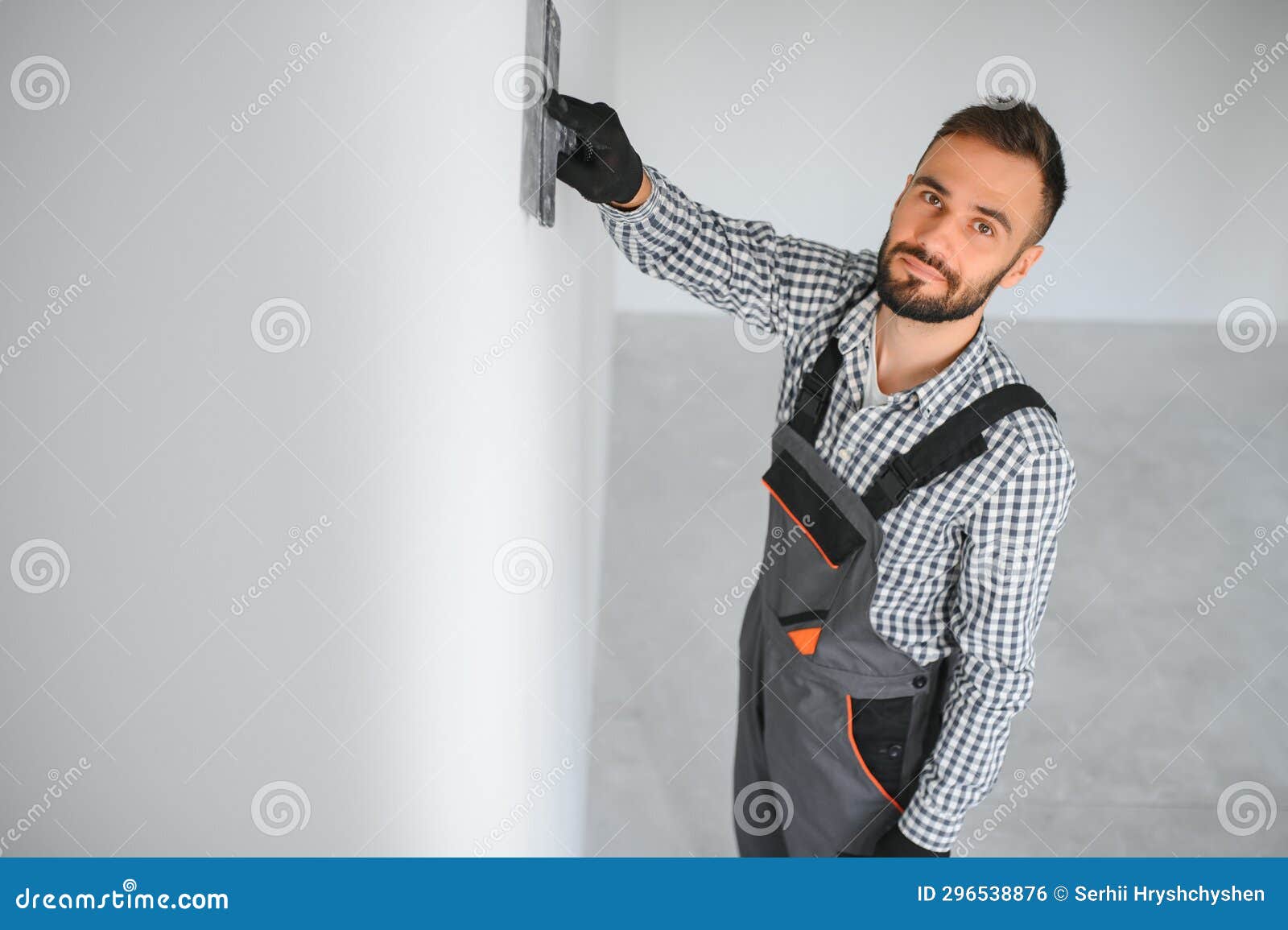 Young Worker Making Repair in Room. Stock Photo - Image of person ...