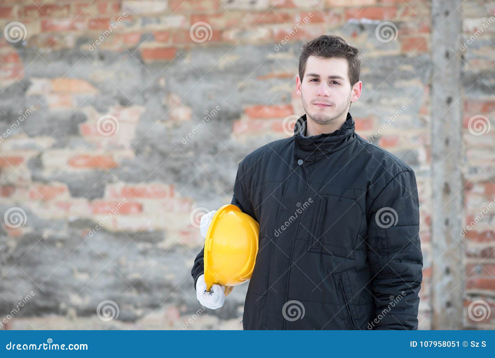 Young Worker Man in Construction Stock Image - Image of protection ...
