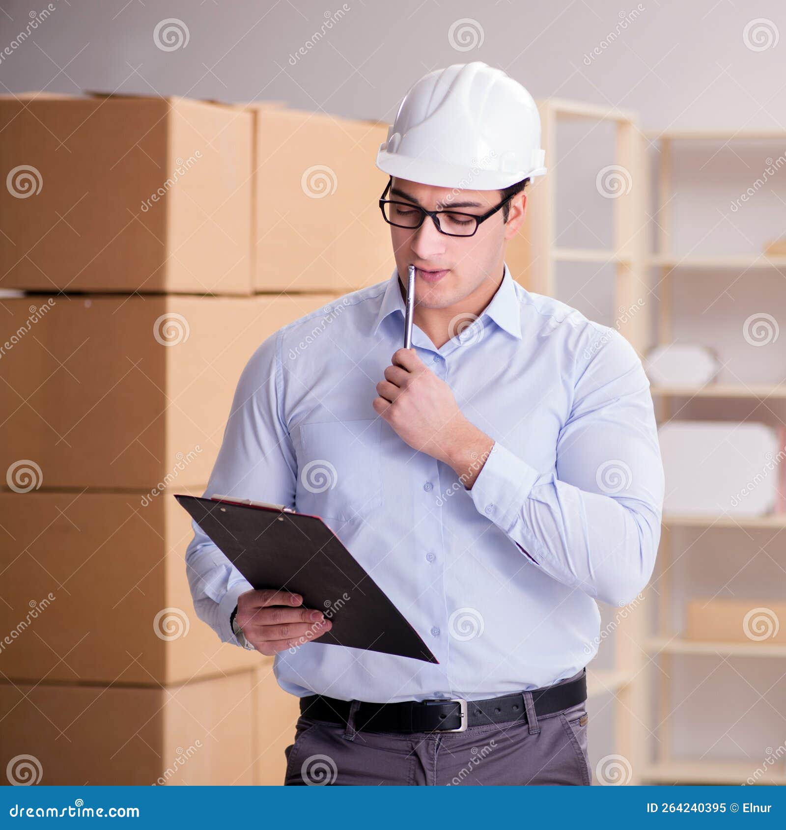 Young Worker in the Postal Office Dealing with Parcels Stock Image ...