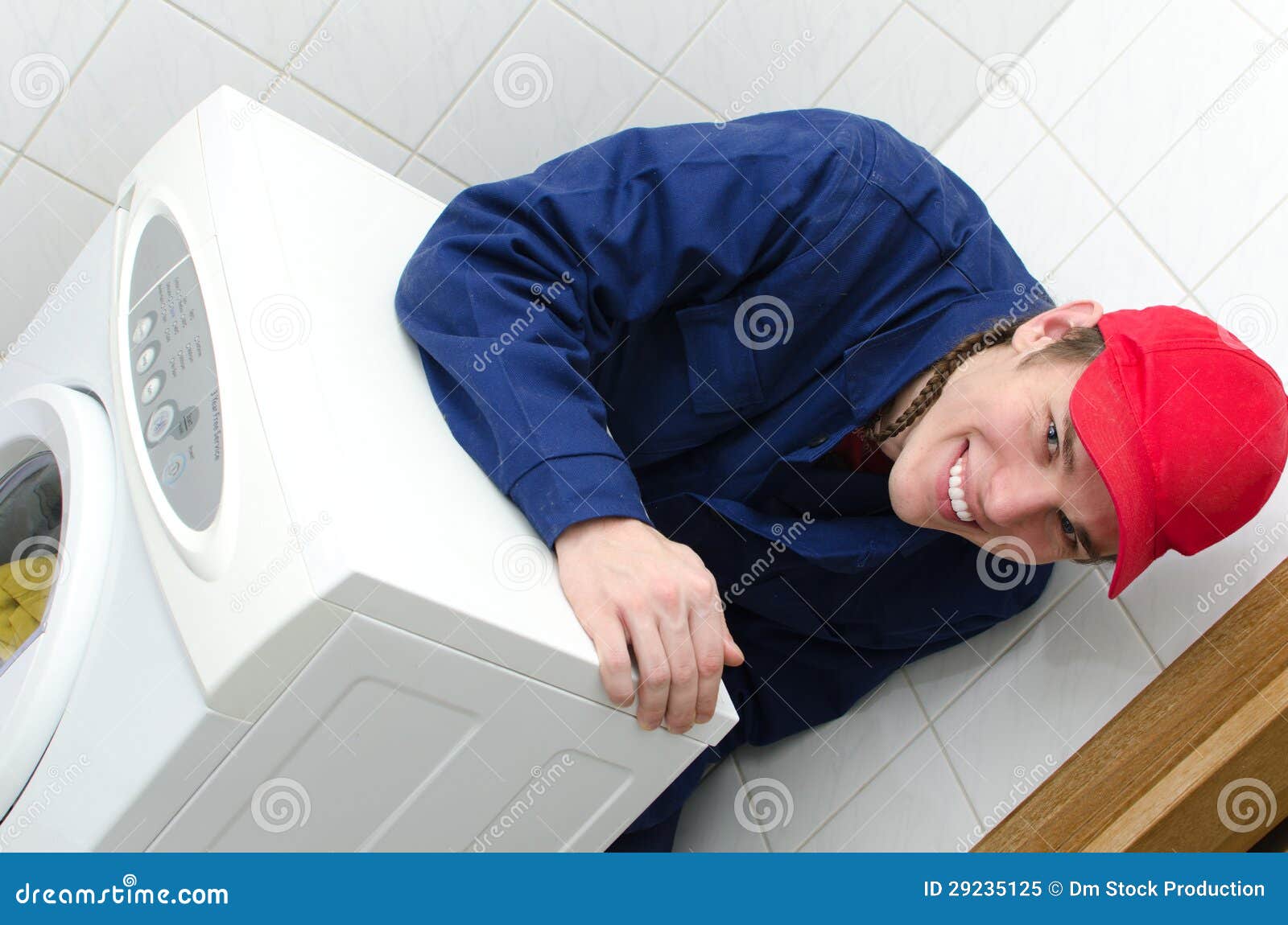 Young Worker Repairing Washing Machine Stock Image - Image of mechanic ...