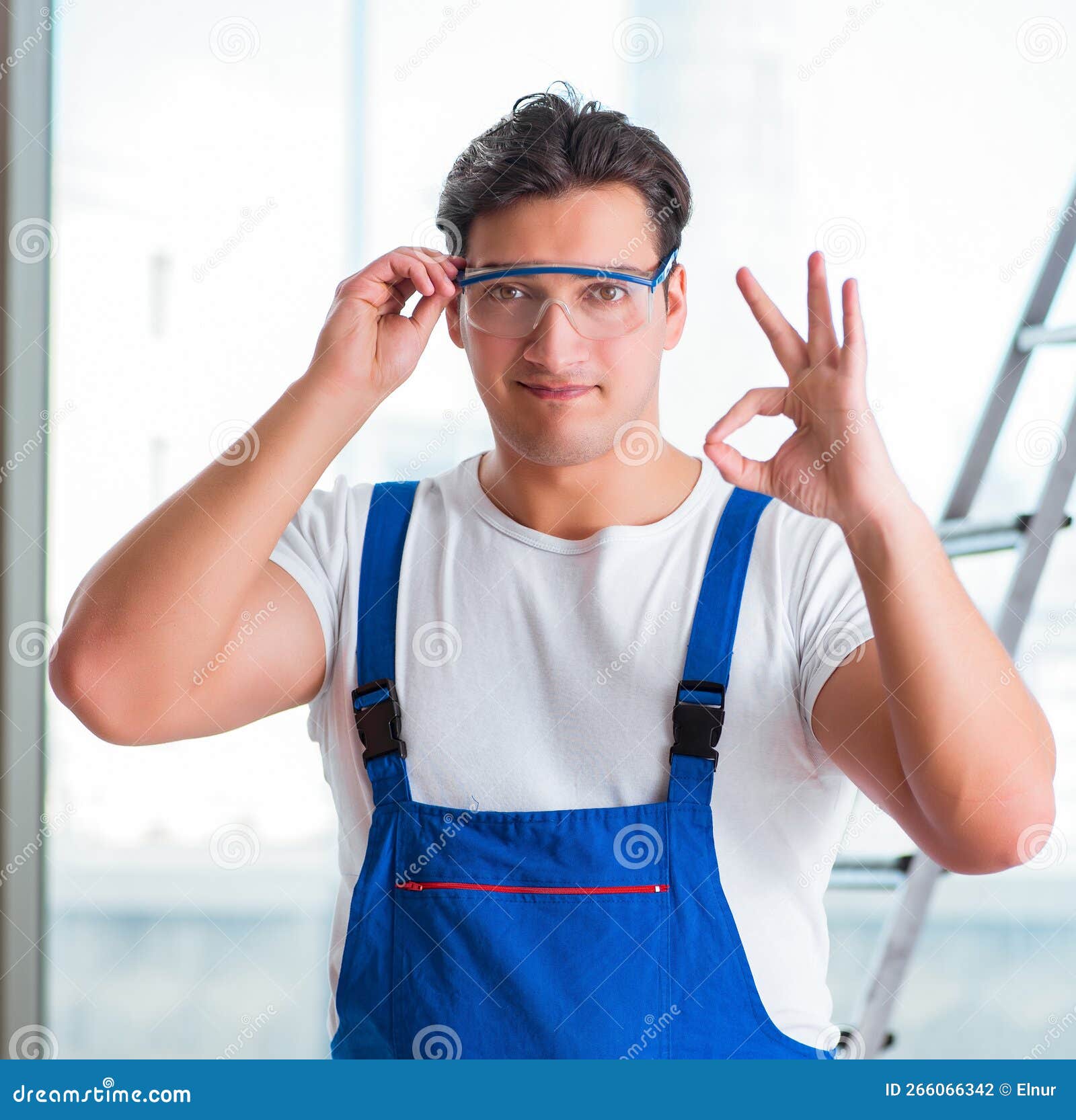 Young Worker with Safety Goggles Stock Photo - Image of industrial ...