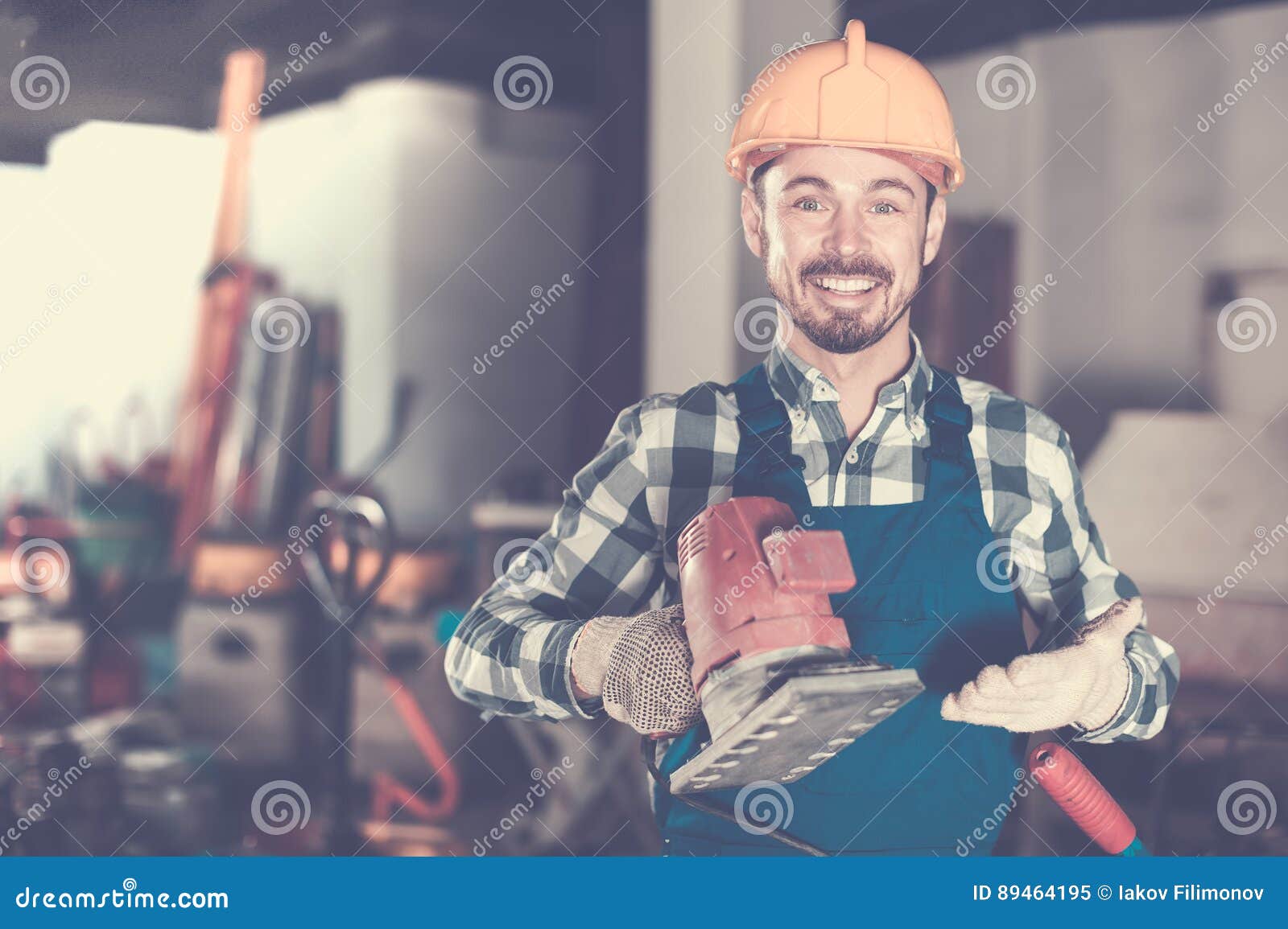Young Worker Starting To Work with Instrument Stock Image - Image of ...