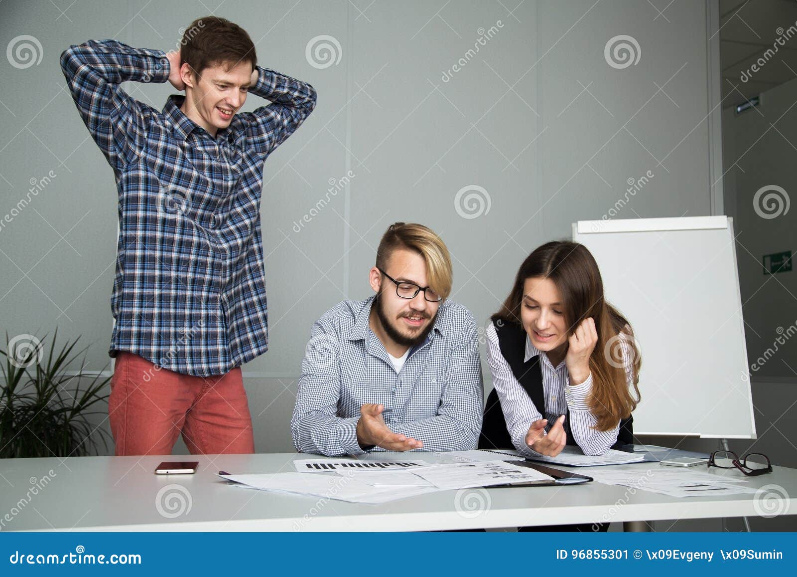 Young Worker is Surprised by the Result of Teamwork Stock Image - Image ...