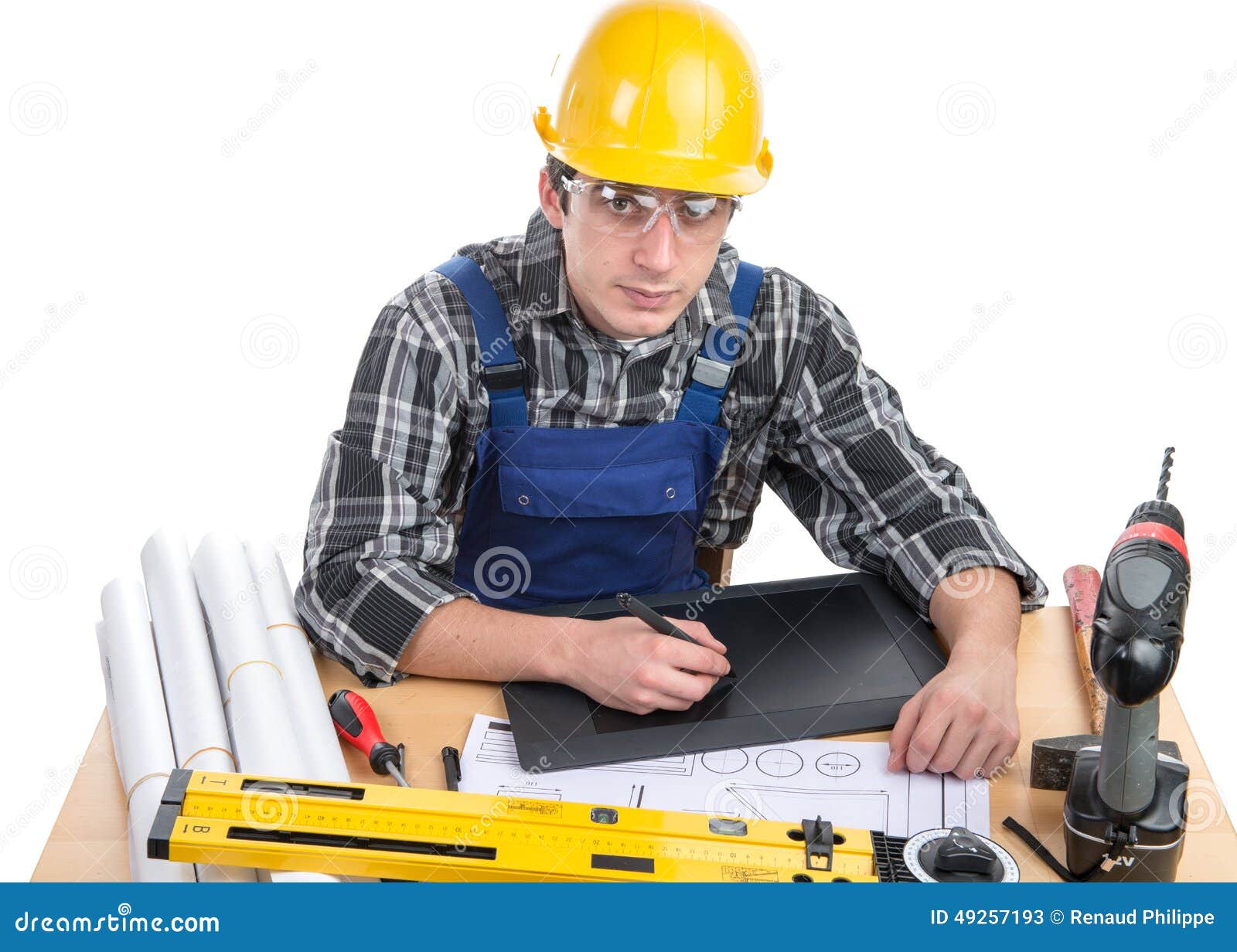 A Young Worker with a Tablet Stock Image - Image of technology ...