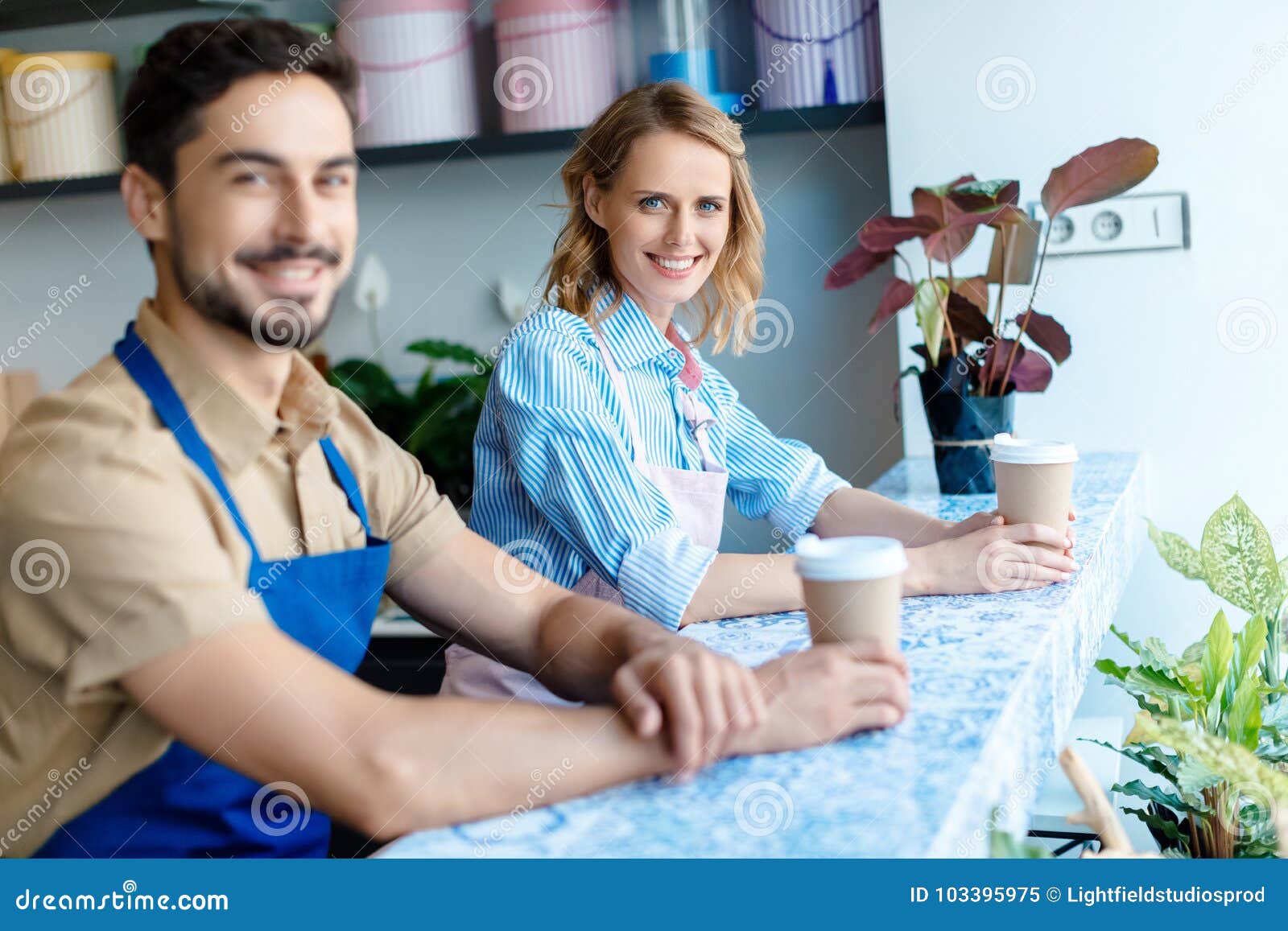 Young Workers Drinking Coffee Stock Image - Image of handsome, workers ...