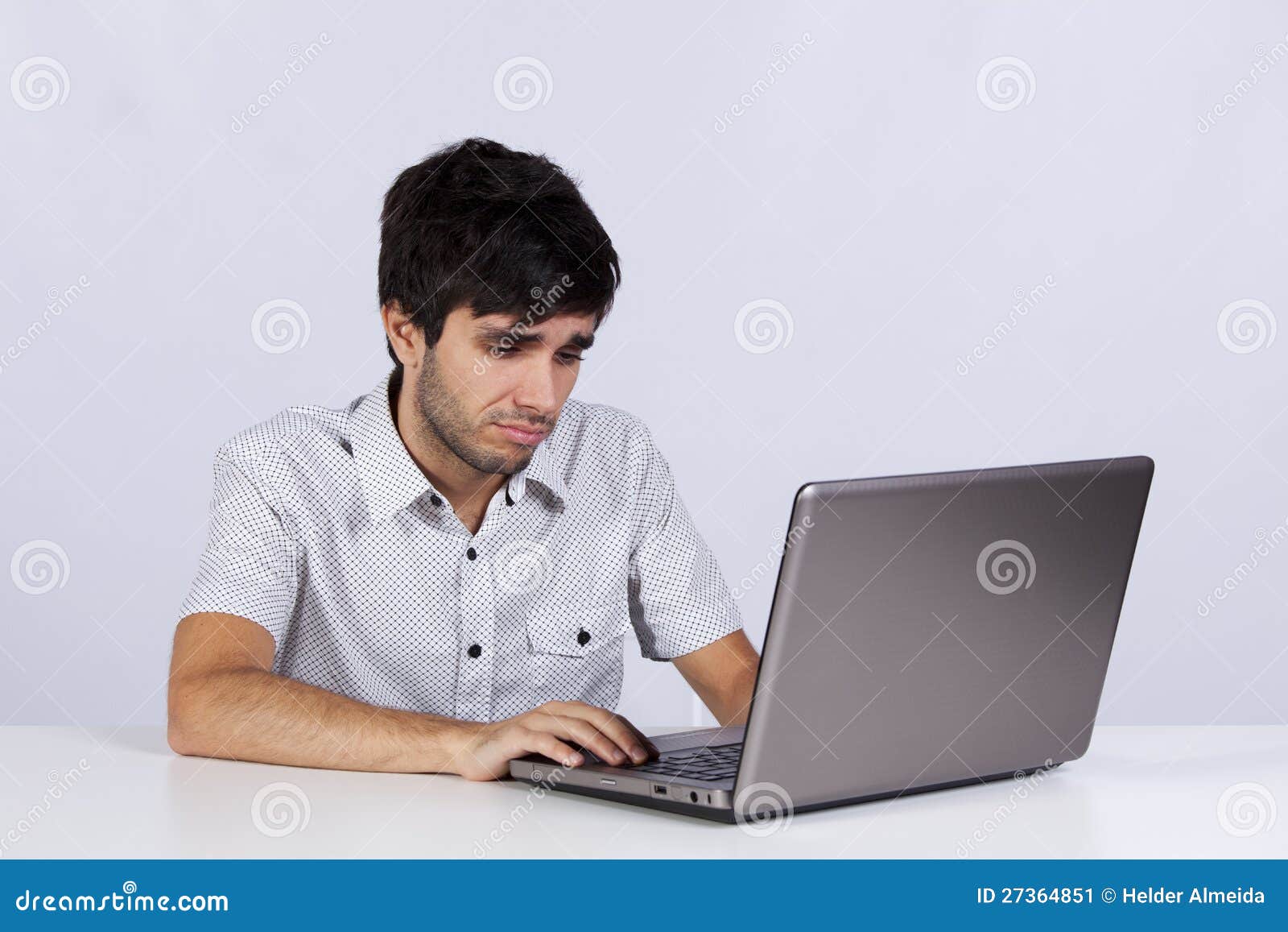 Young Working with His Laptop Stock Image - Image of concentration ...
