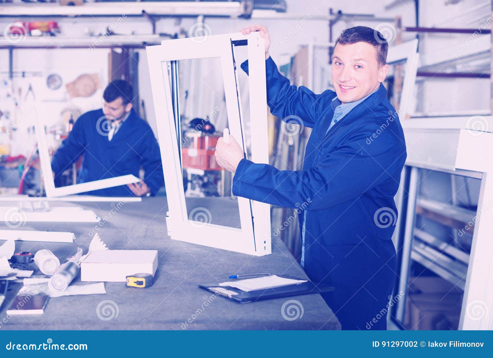 Young Workman is Taking Order from Customer Stock Photo - Image of ...