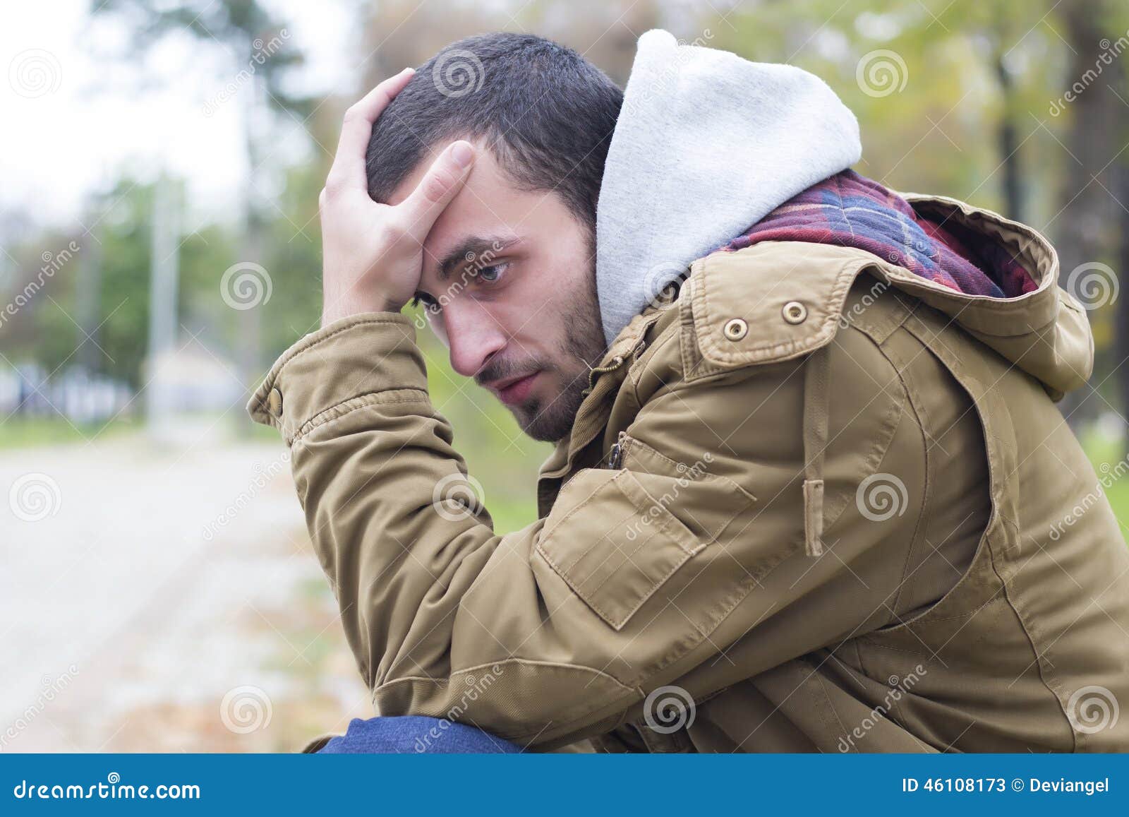 Young worried man stock image. Image of stress, male - 46108173
