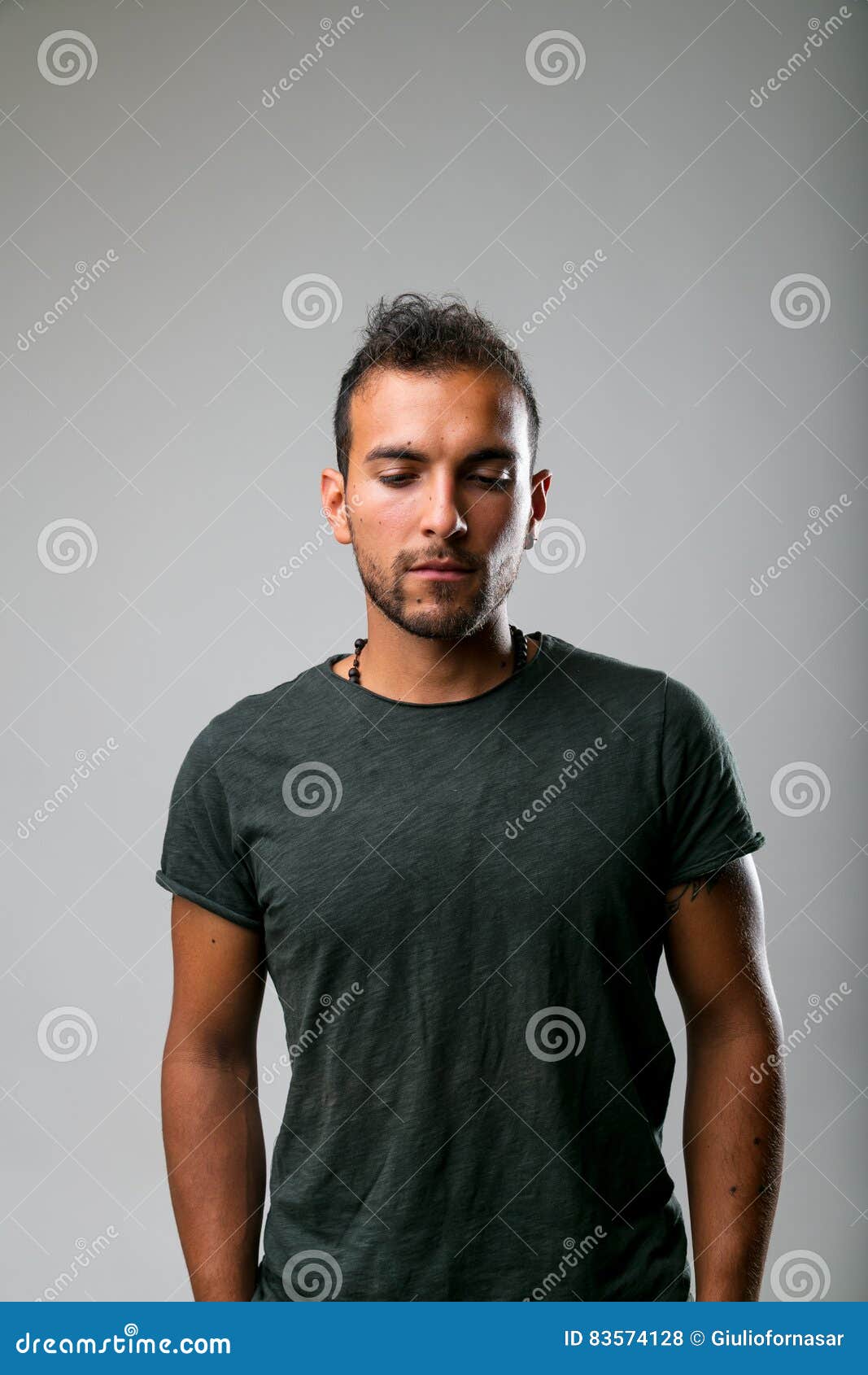 Young Worried Man Studio Portrait Stock Photo - Image of portrait, news ...