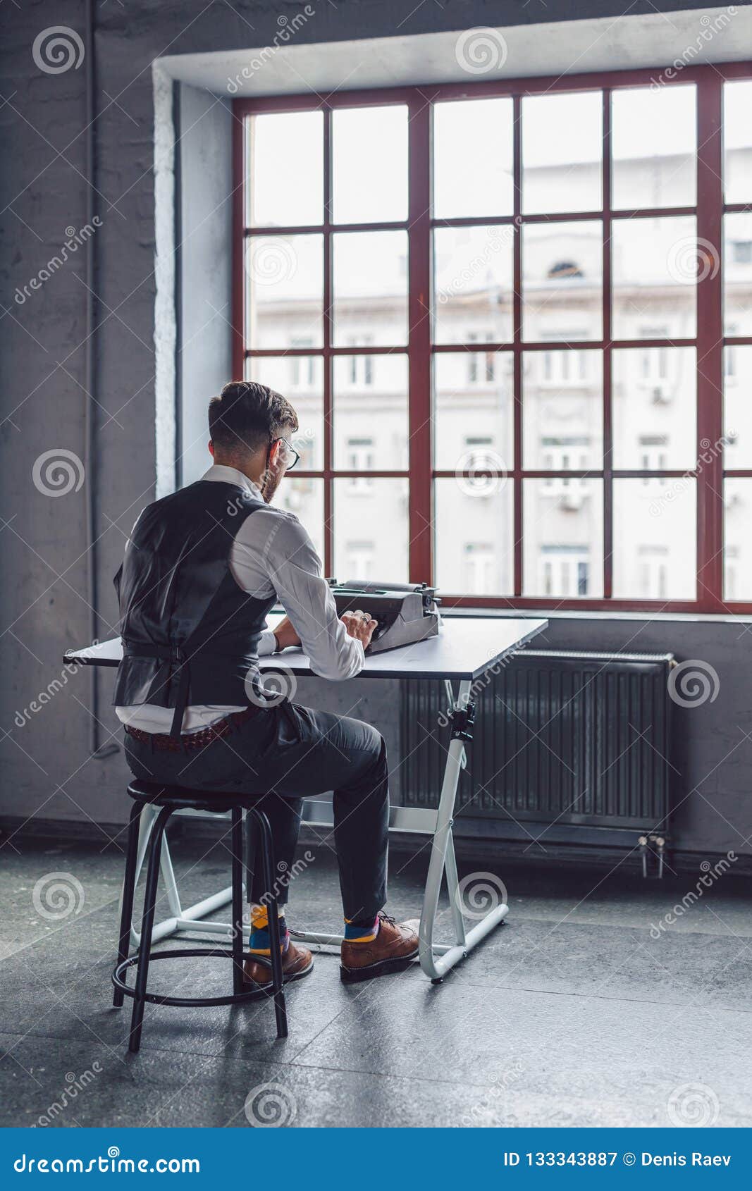 Young writer by the window stock image. Image of screenwriter - 133343887