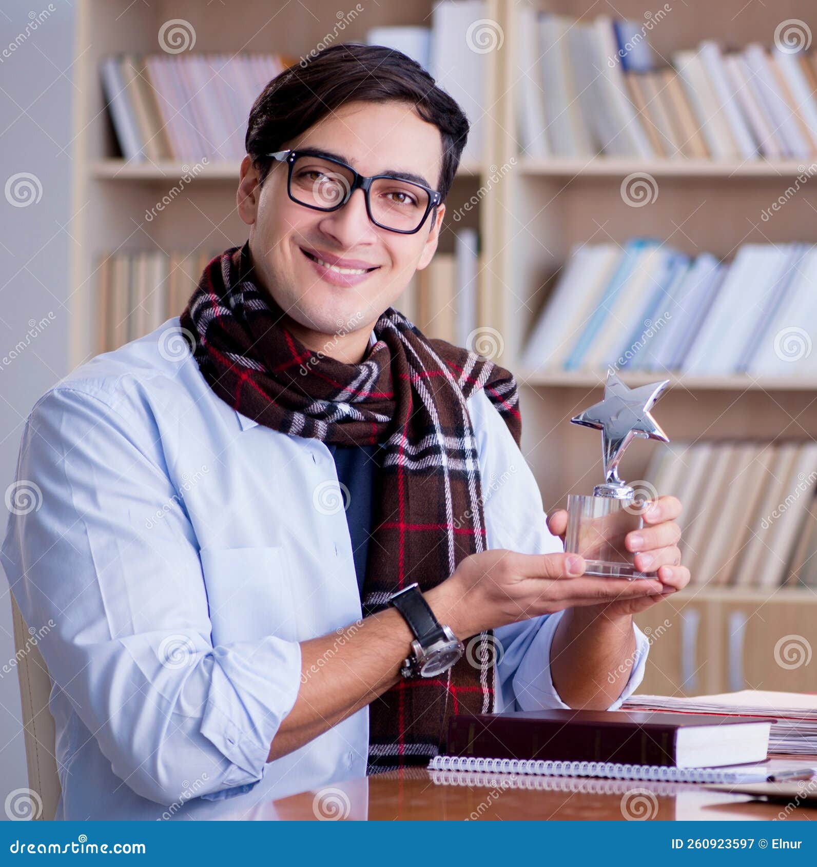 Young Writer Working in the Library Stock Image - Image of laptop ...