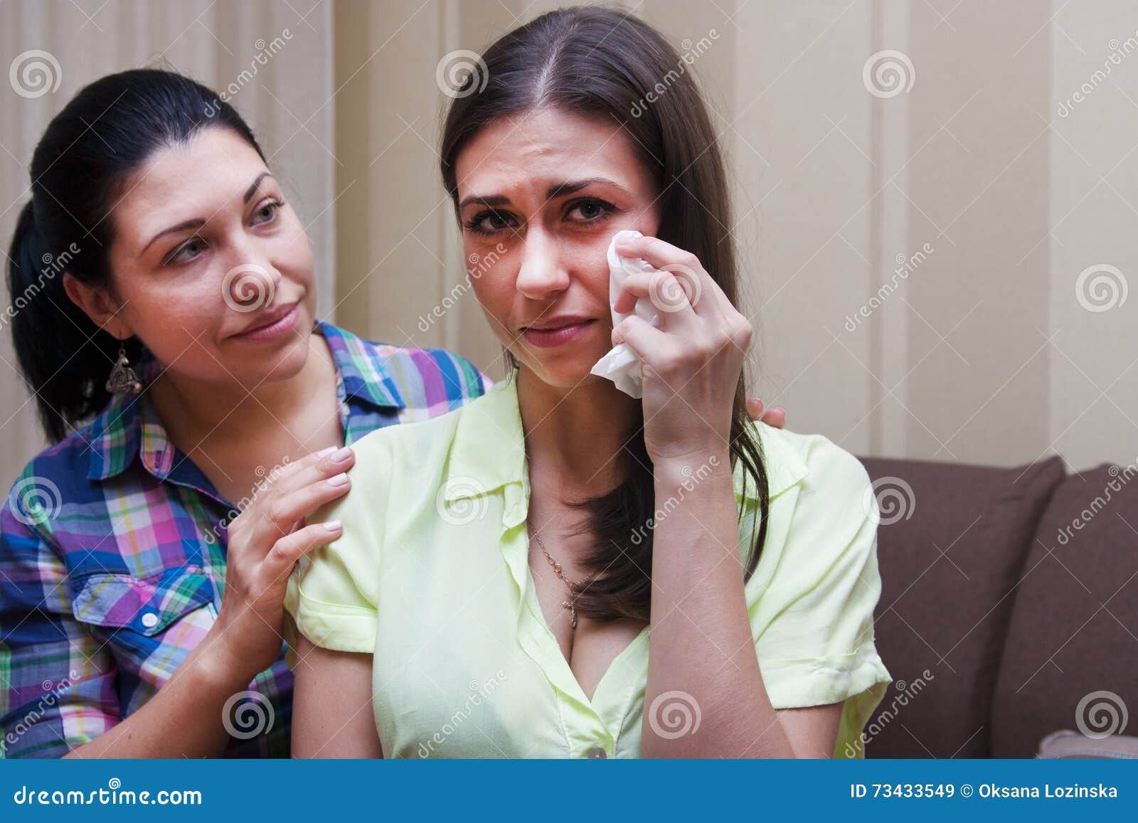 The Younger Sister Was Crying Stock Image - Image of emotional, debate ...