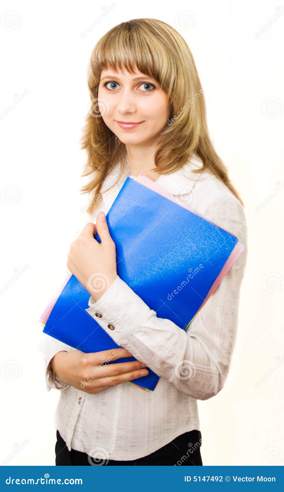 Young girl with documents stock photo. Image of ideas - 5147492